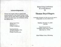 Home Going Celebration in Loving Memory of Thomas Doyel Rogers