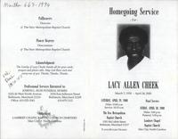 Homegoing Service for Lacy Allen Cheek