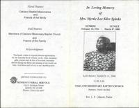 In Loving Memory of Mrs. Myrtle Lee Siler Spinks