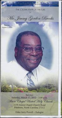 The Celebration of the Life of Mr. Jimmy Gordon Brooks