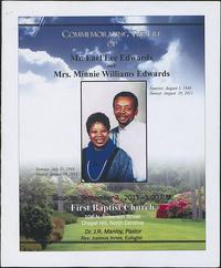Commemorating the Life of Mr. Earl Lee Edwards and Mrs. Minnie Williams ...