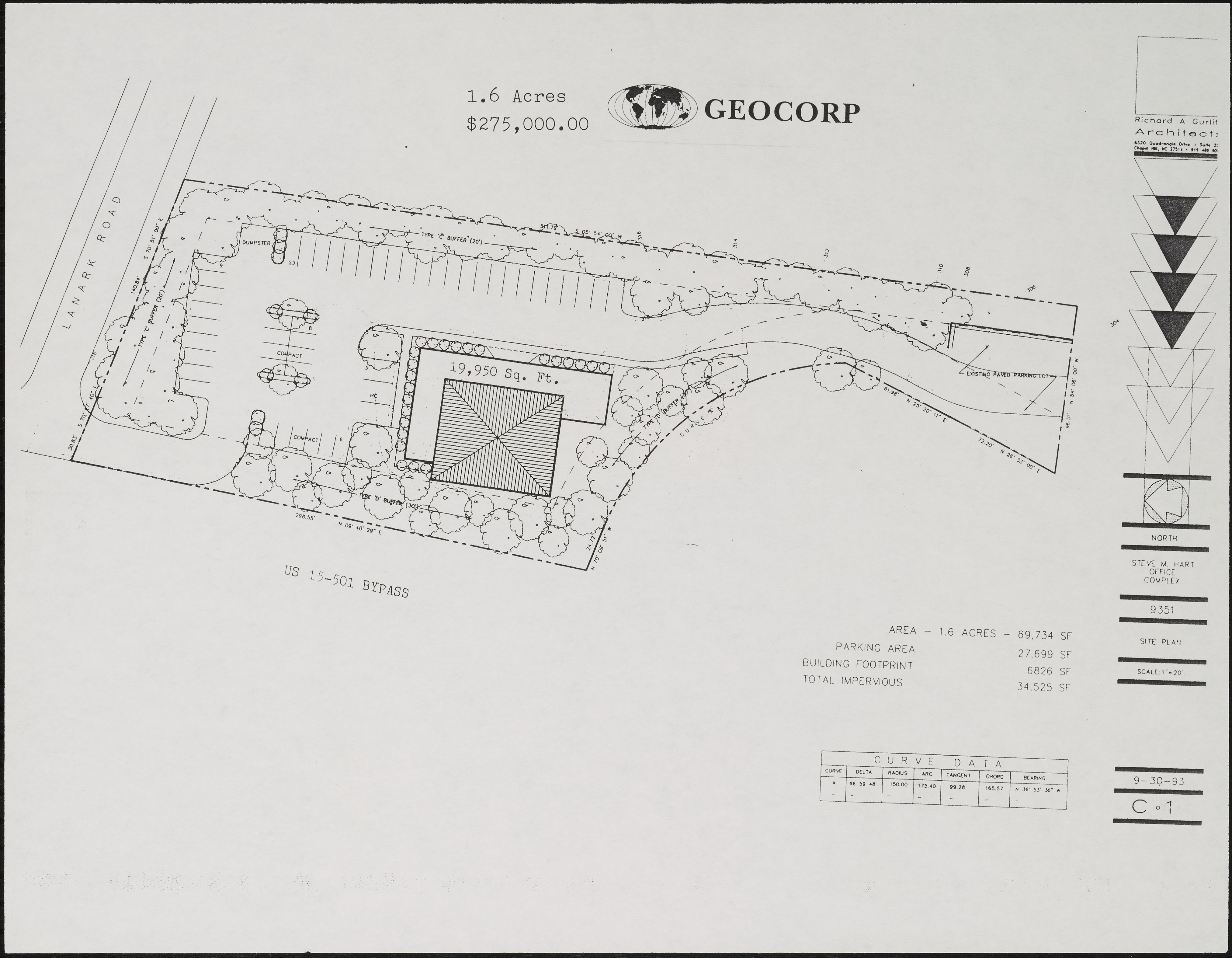 Steve M. Hart Office Complex Site Plan, 1993, Map 2