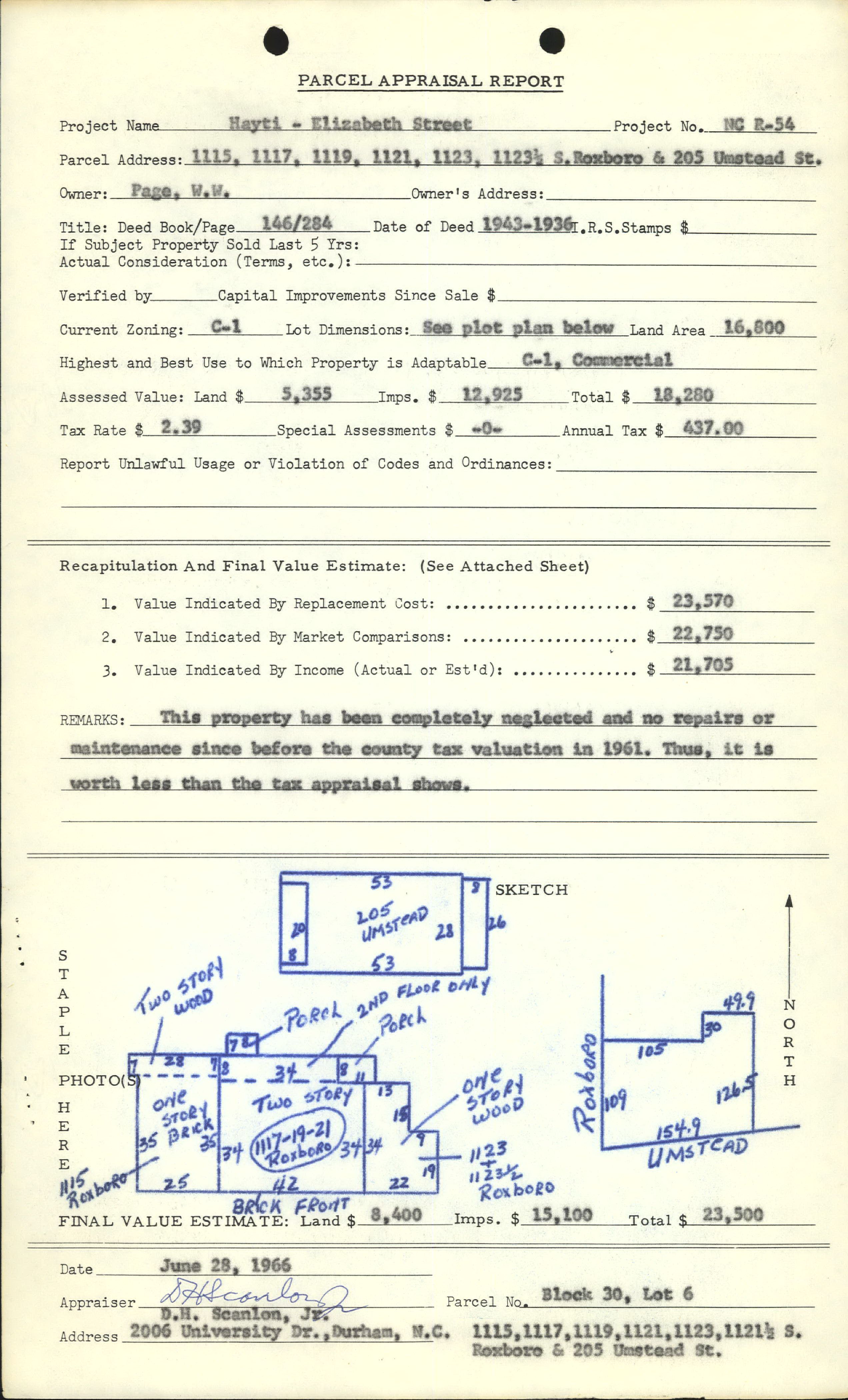 1115 South Roxboro, 1117 South Roxboro, 1119 South Roxboro, 1121 South ...