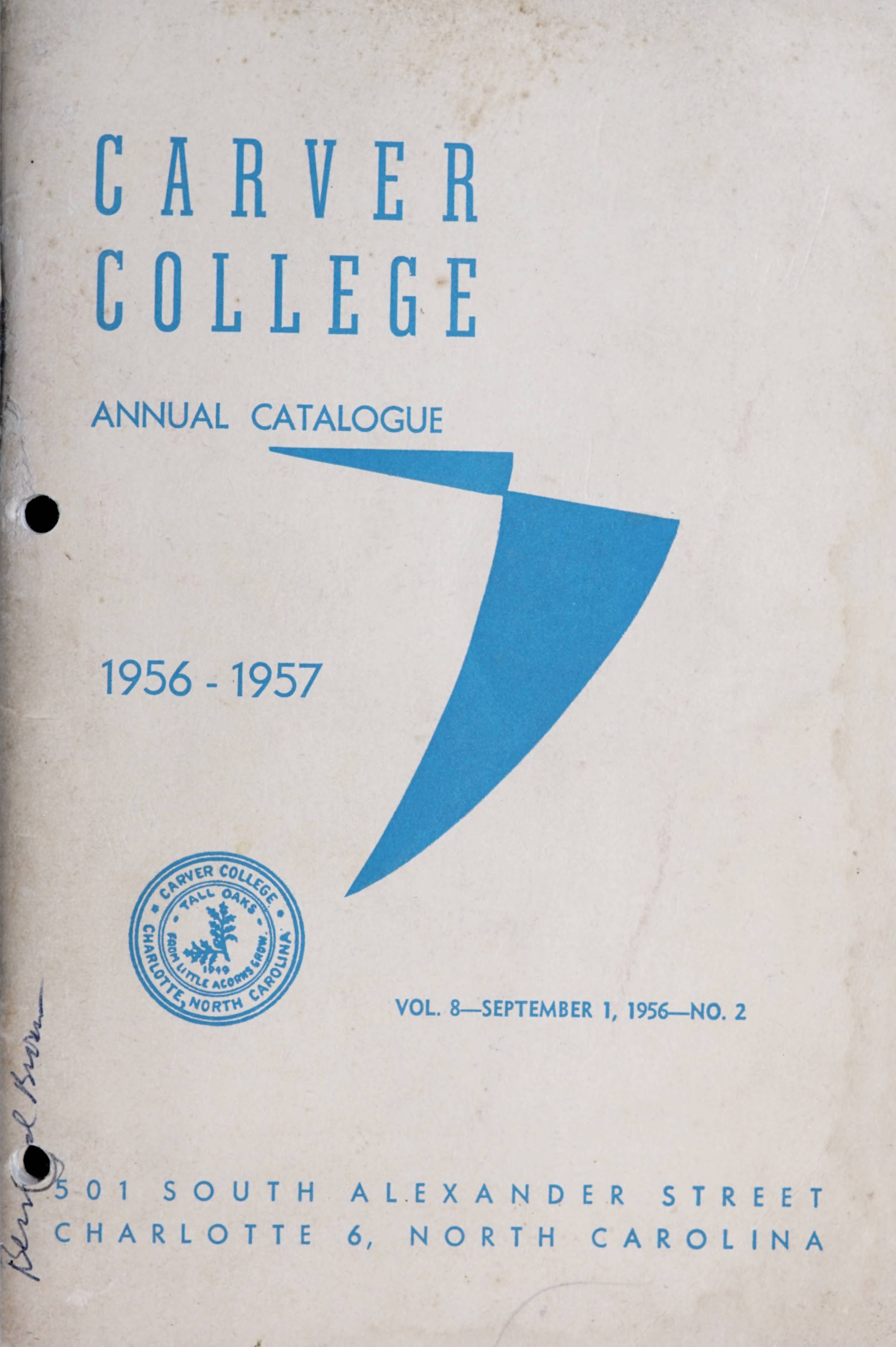 Carver College Annual Catalogue [1956-1957]