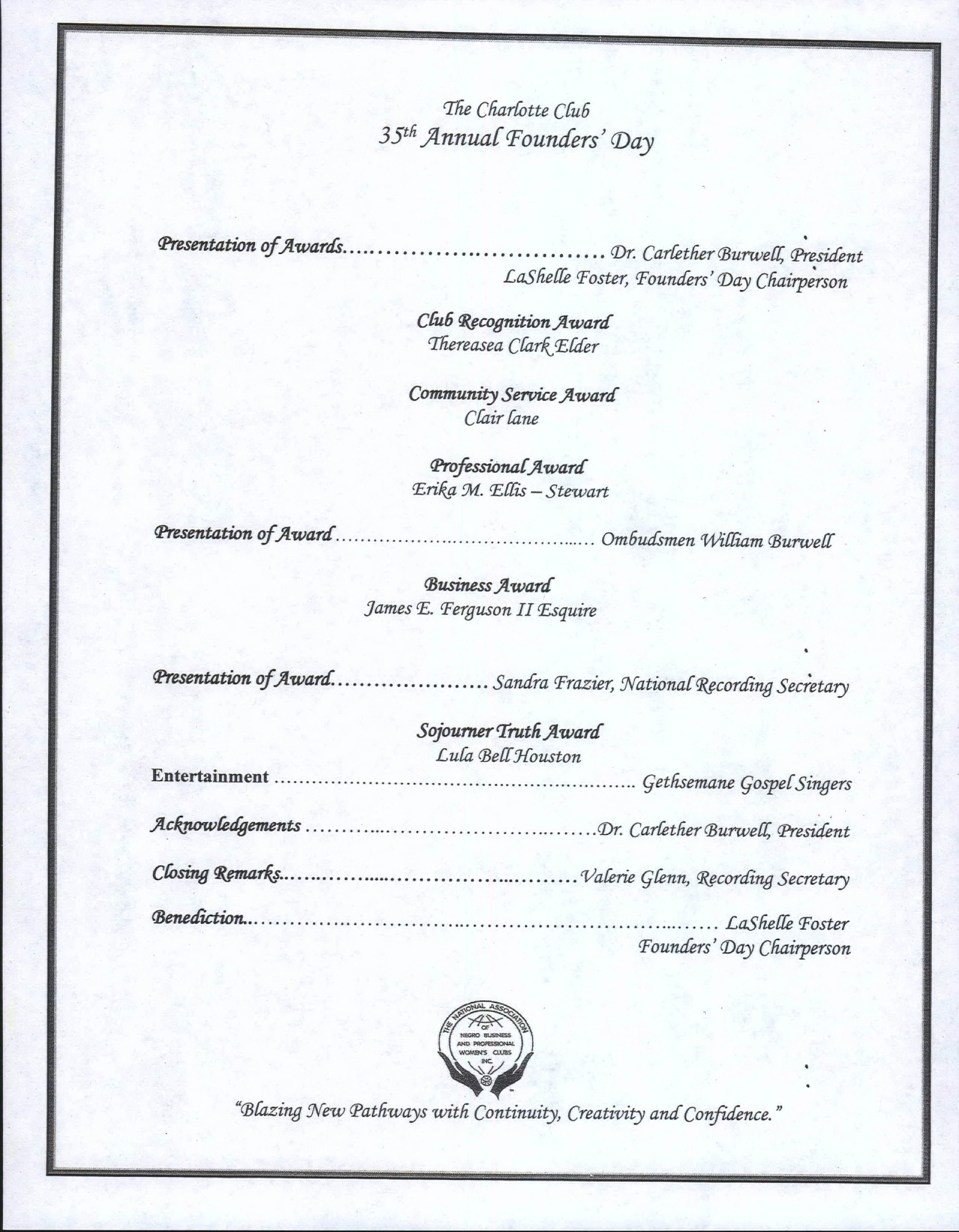 35th Annual Founders' Day Luncheon: Blazing New Pathways with ...