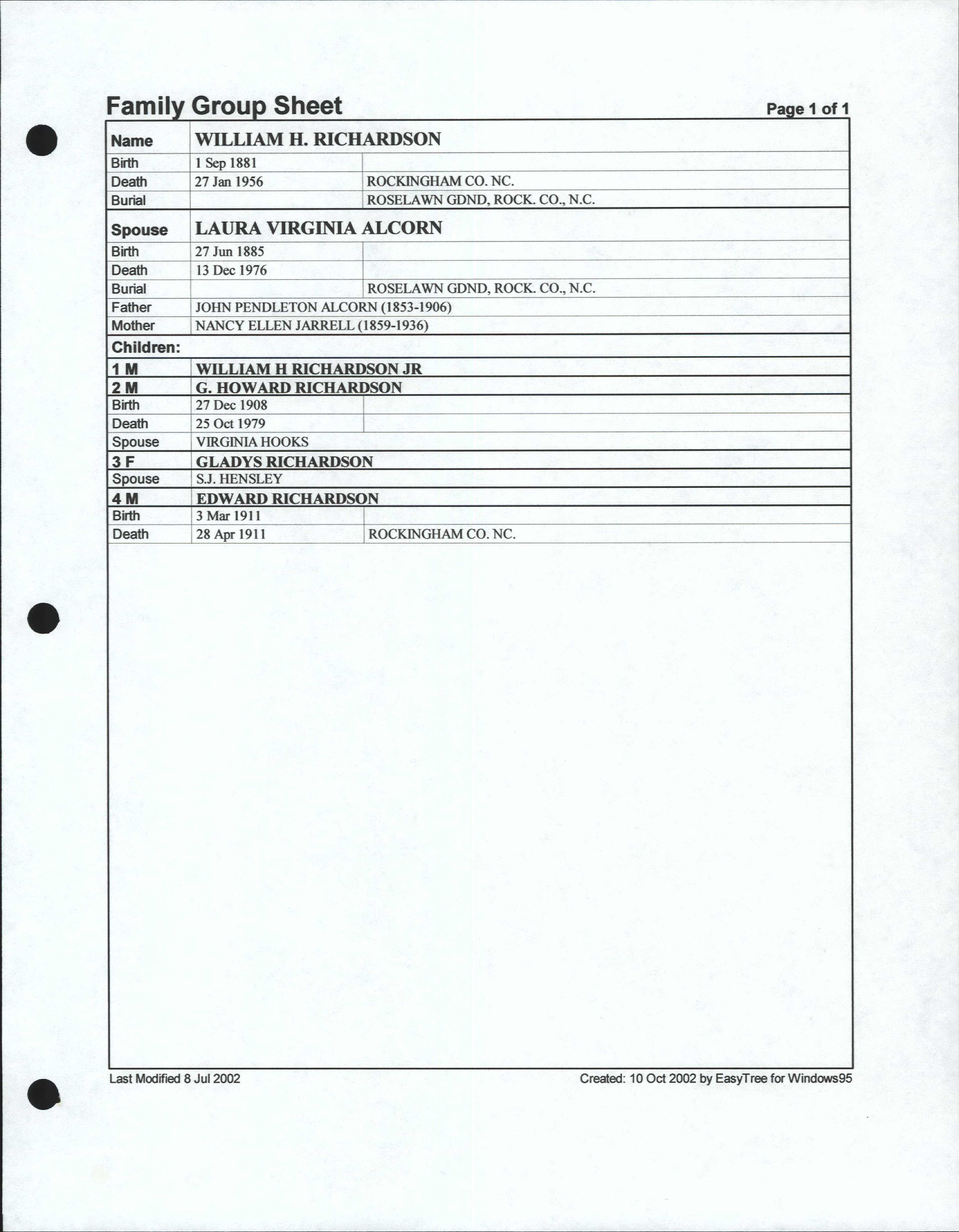 The Jarrell Family, Rockingham County, North Carolina: Colby Jarrell ...