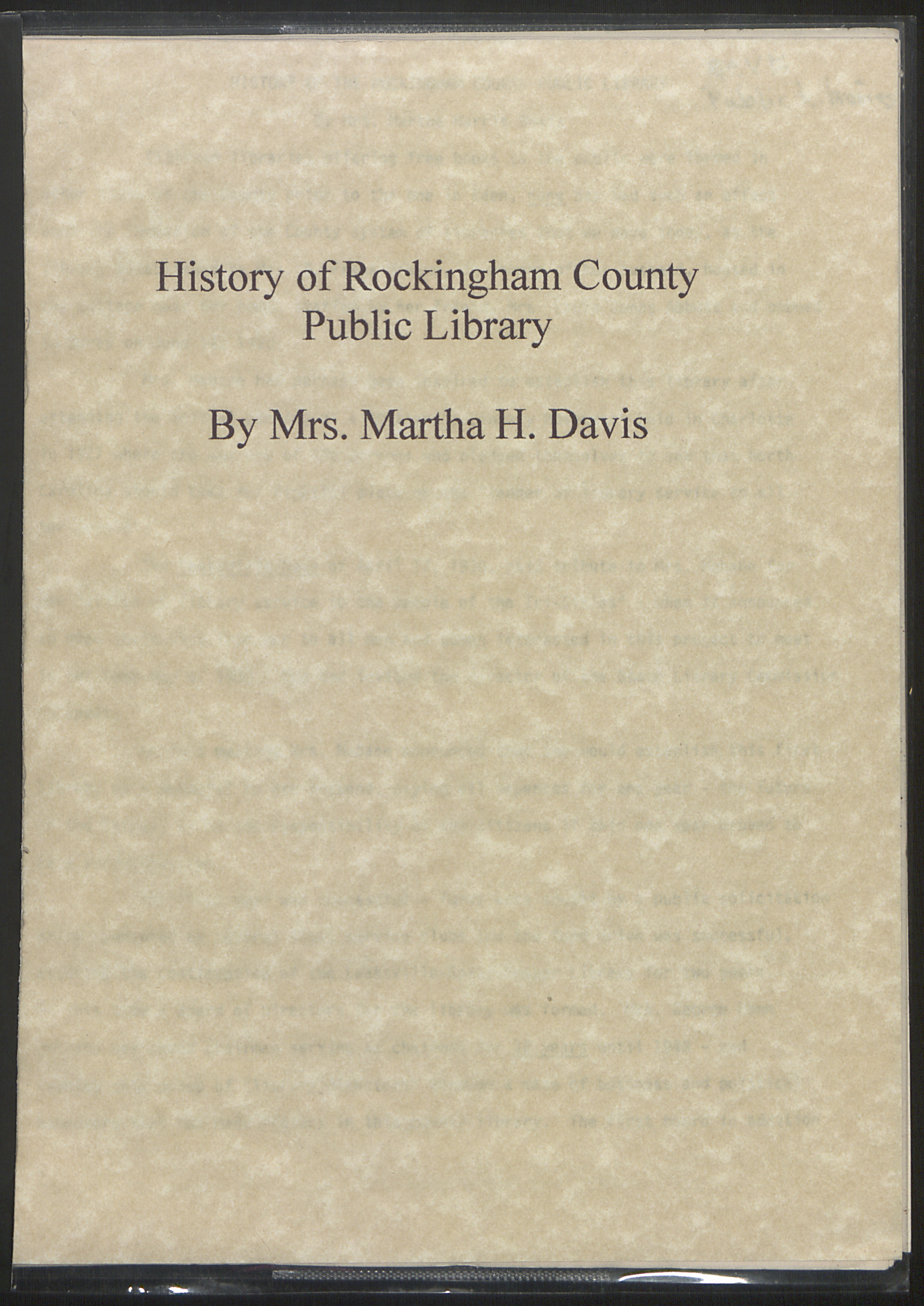 History of Rockingham County Public Library