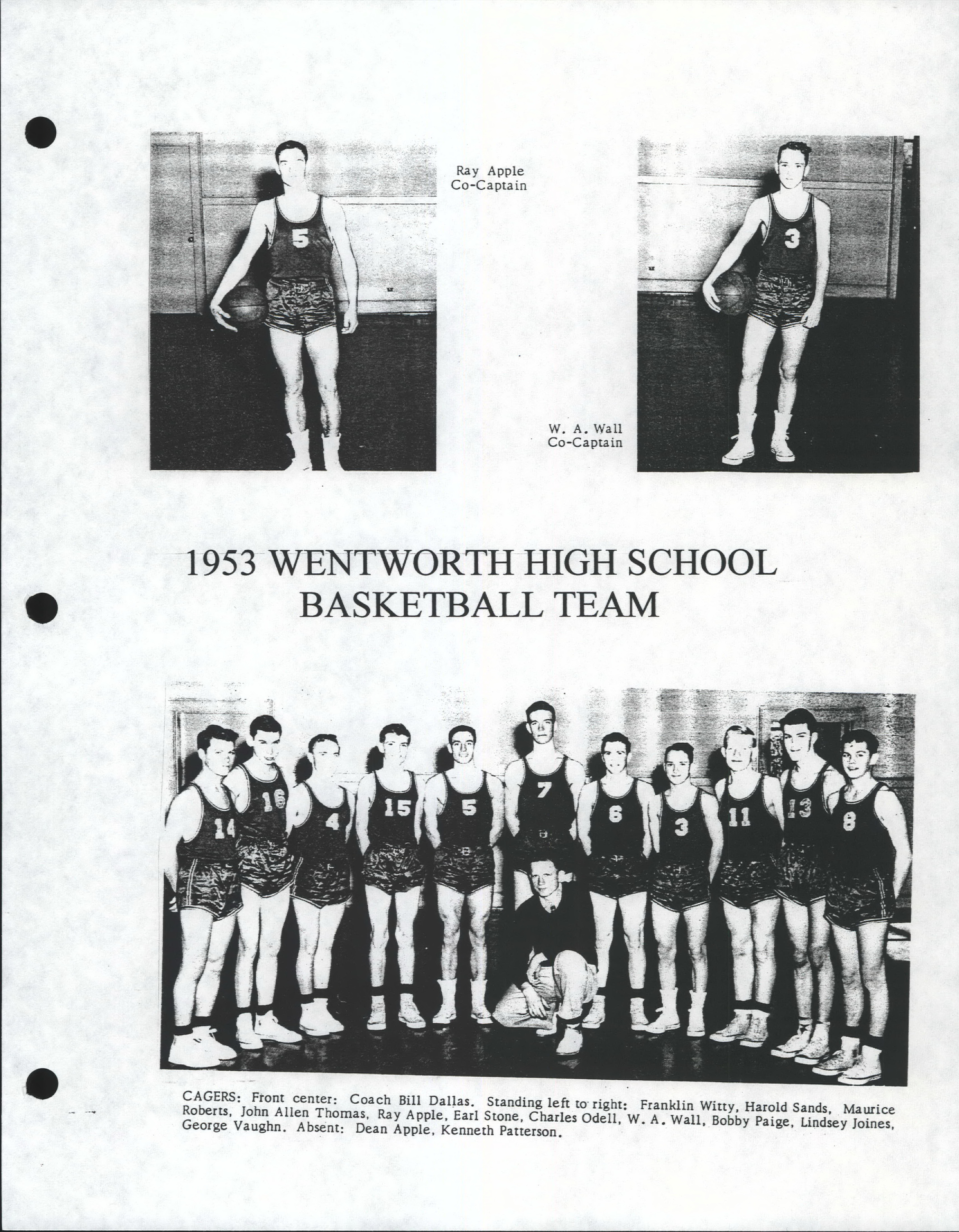 Wentworth High School, 1923-1961, Volume I