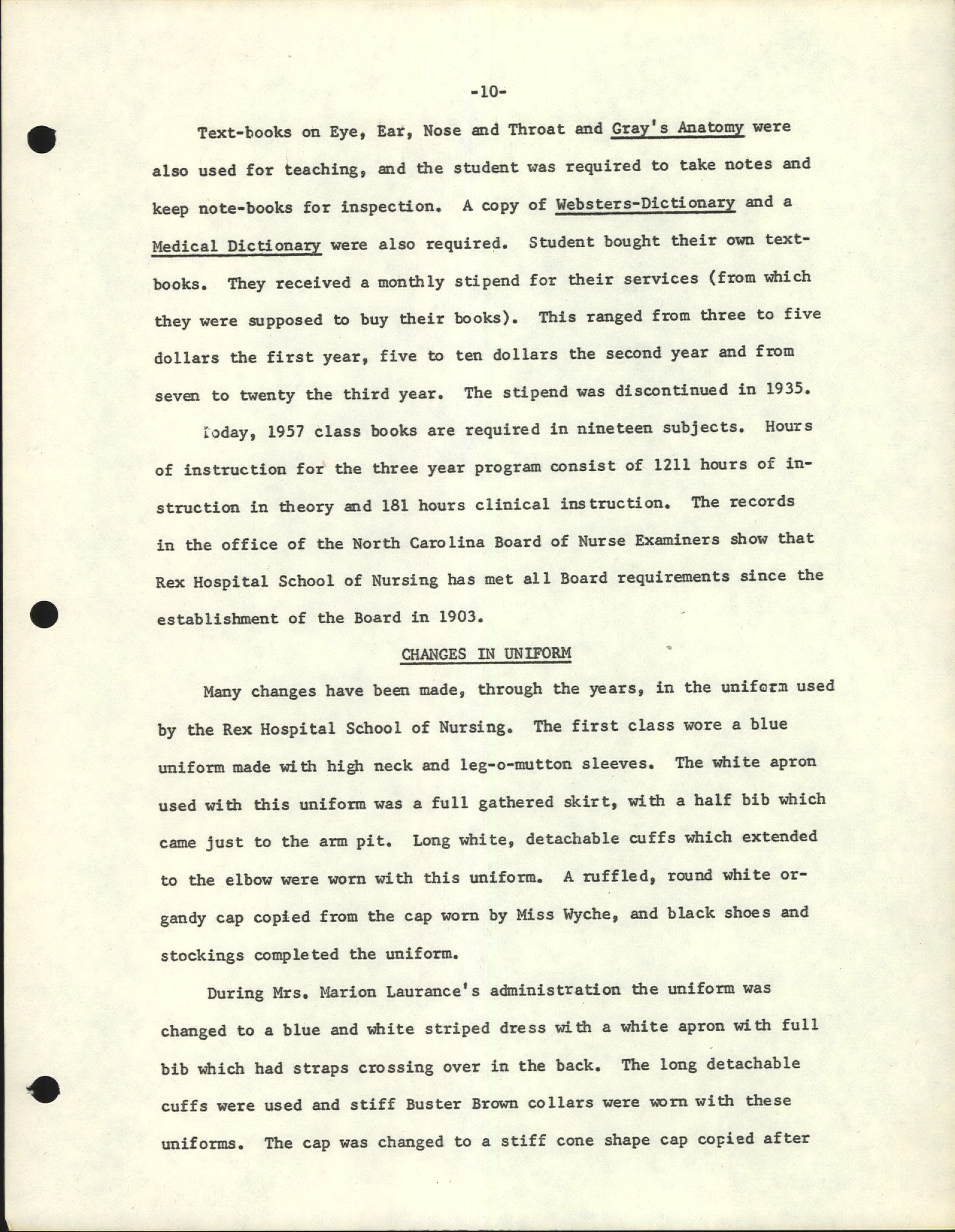 The History of Rex Hospital and The Rex Hospital School of Nursing