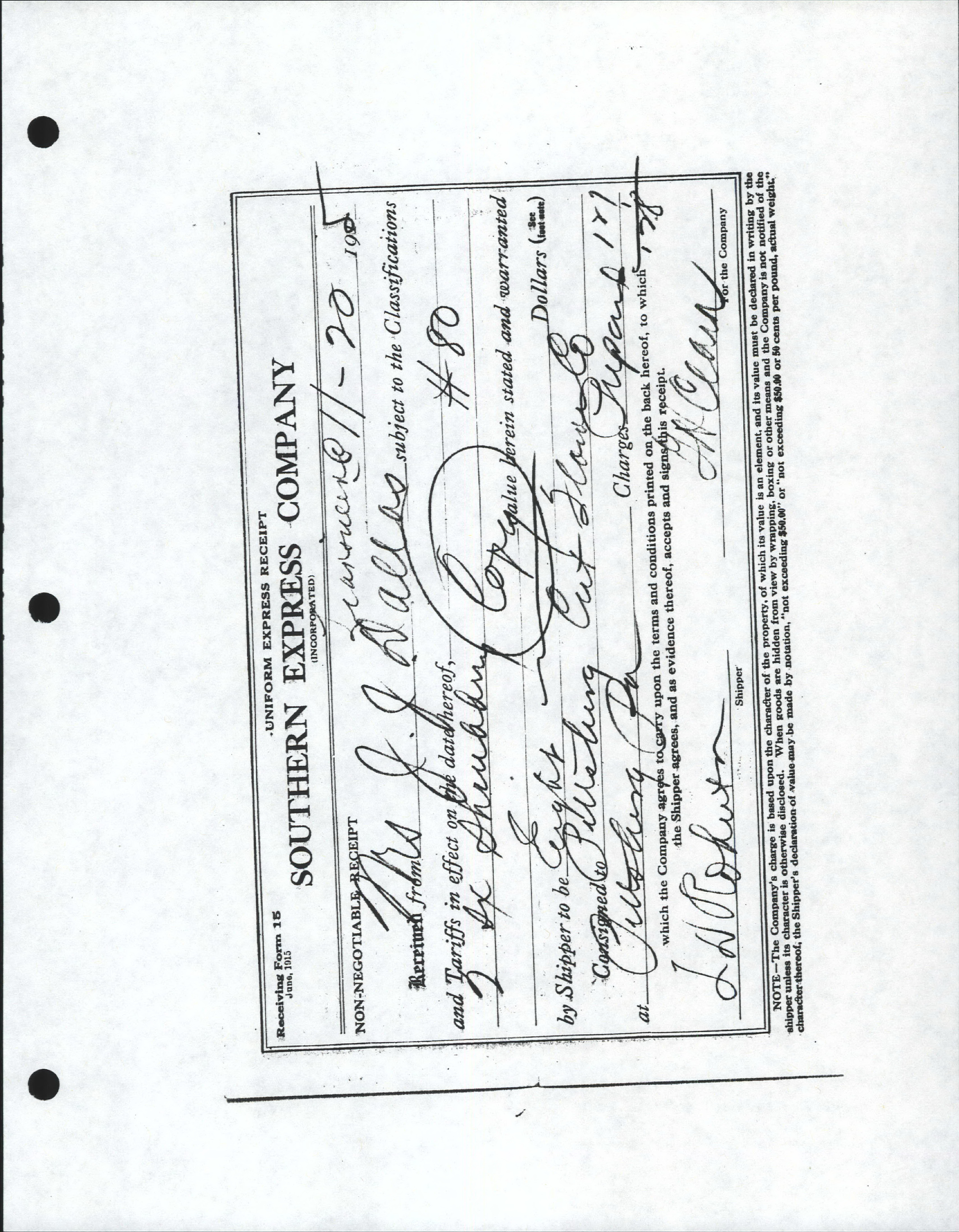 James Oscar Thomas Papers From the Files of J. Kenneth Thomas