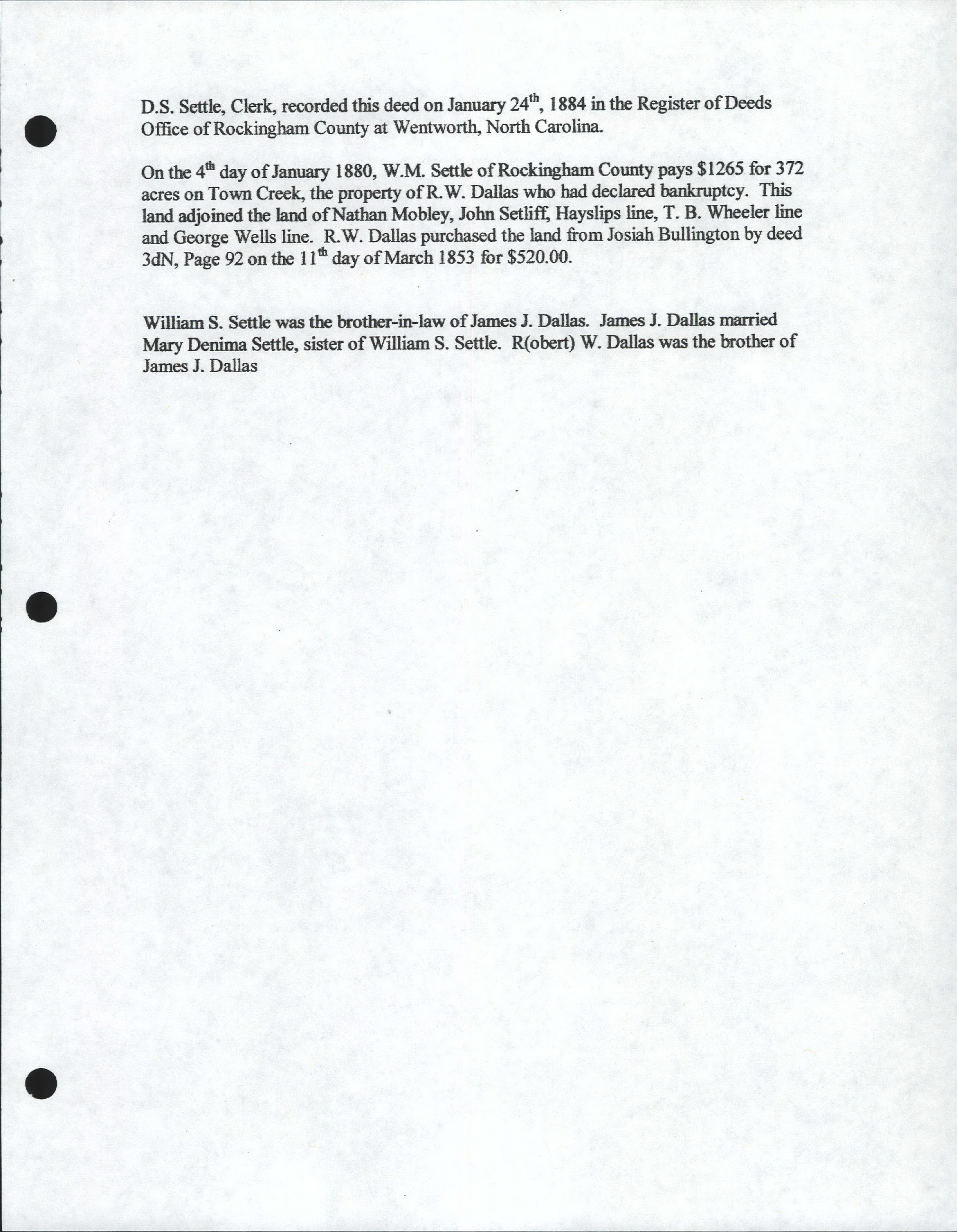 James Oscar Thomas Papers From the Files of J. Kenneth Thomas