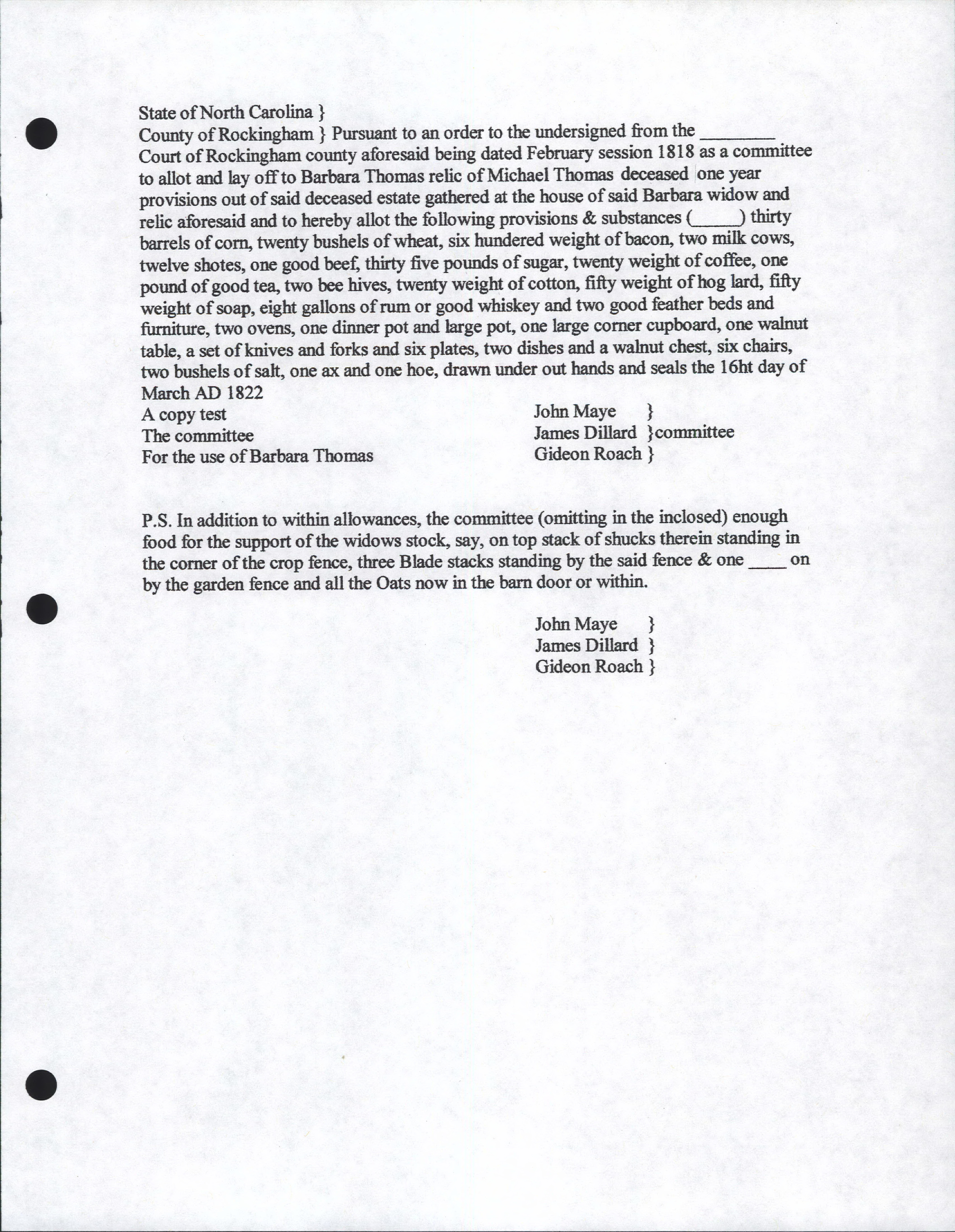 James Oscar Thomas Papers From the Files of J. Kenneth Thomas