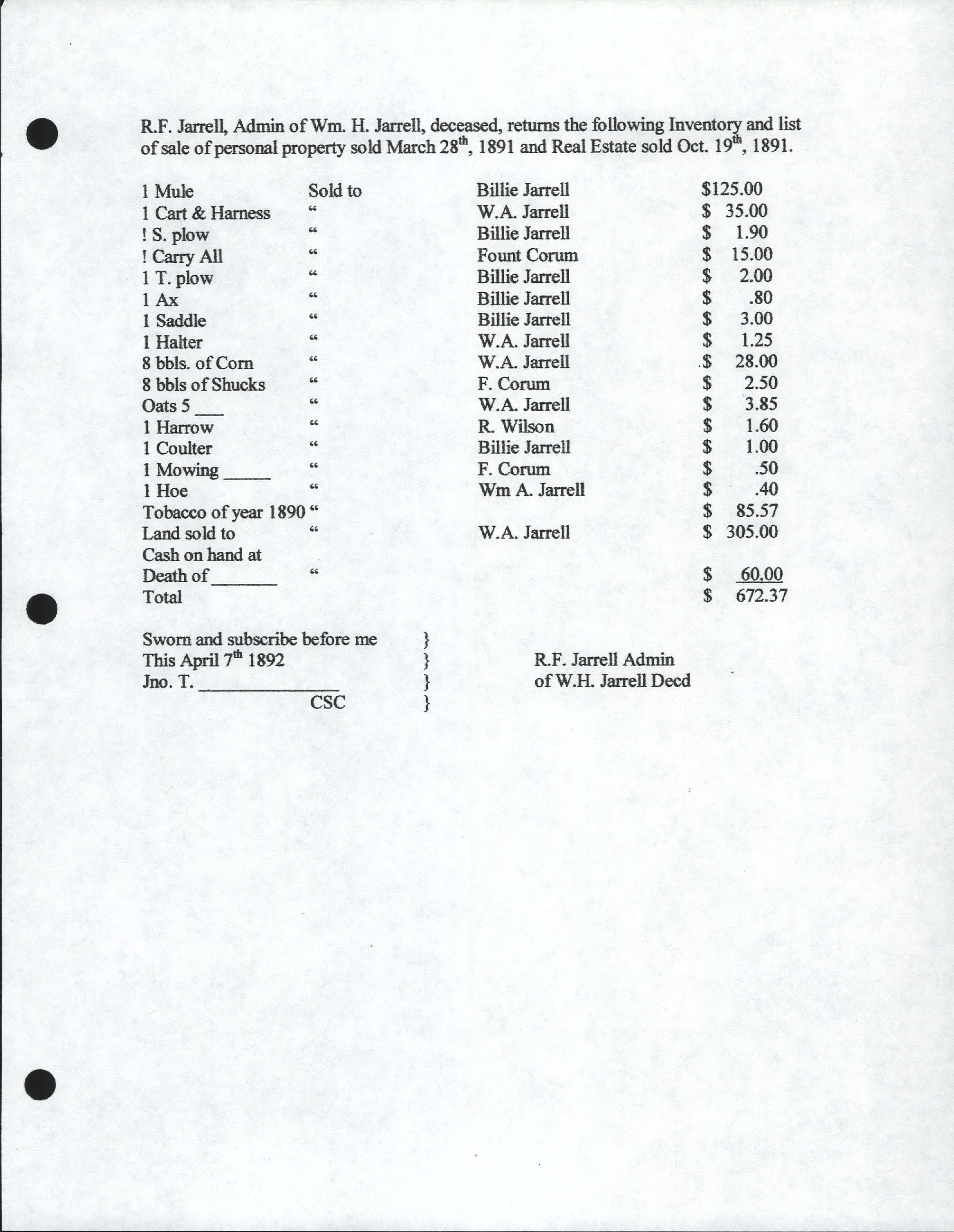 James Oscar Thomas Papers From the Files of J. Kenneth Thomas