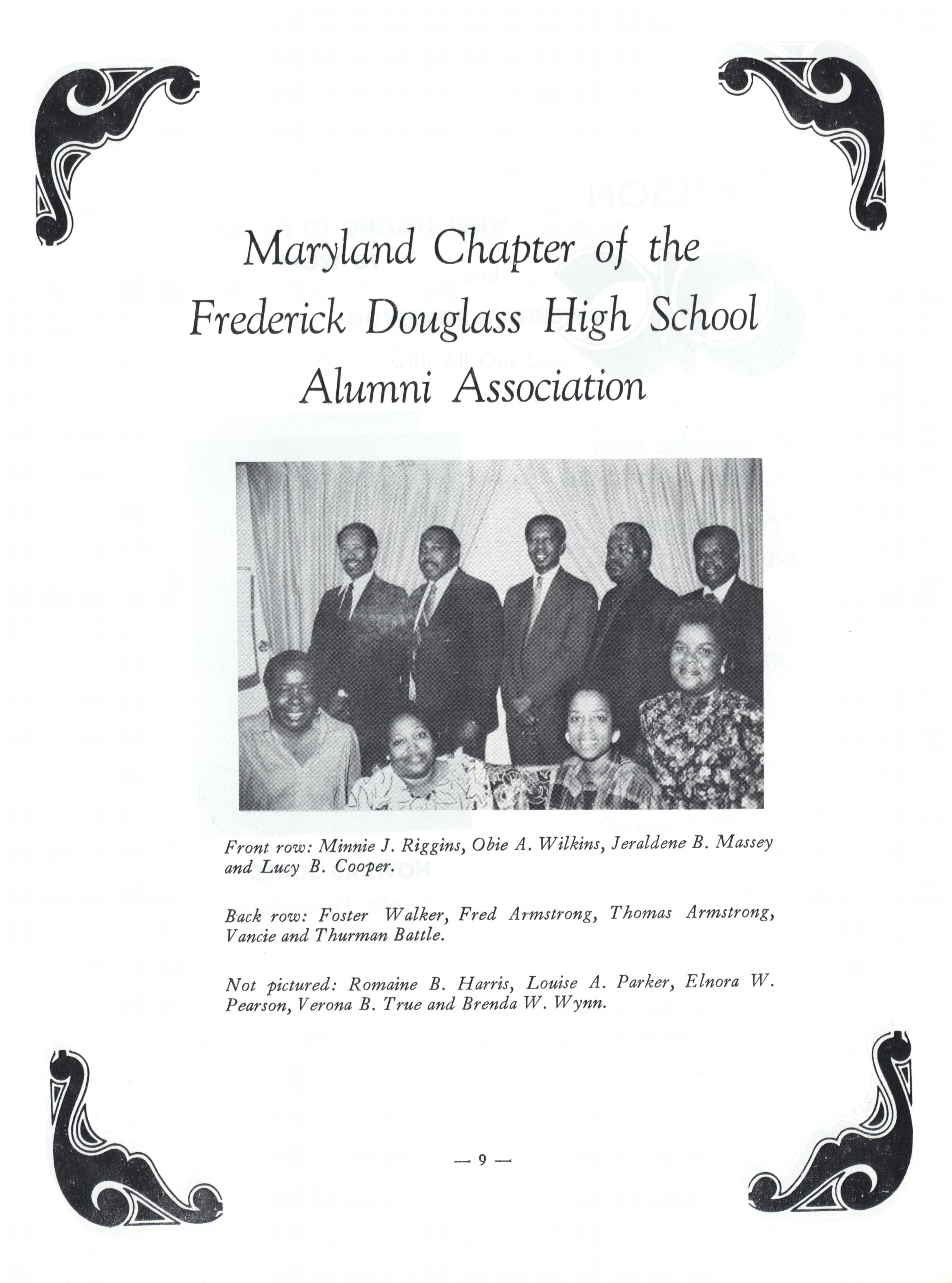 Frederick Douglass High School Alumni Association Reunion Booklet