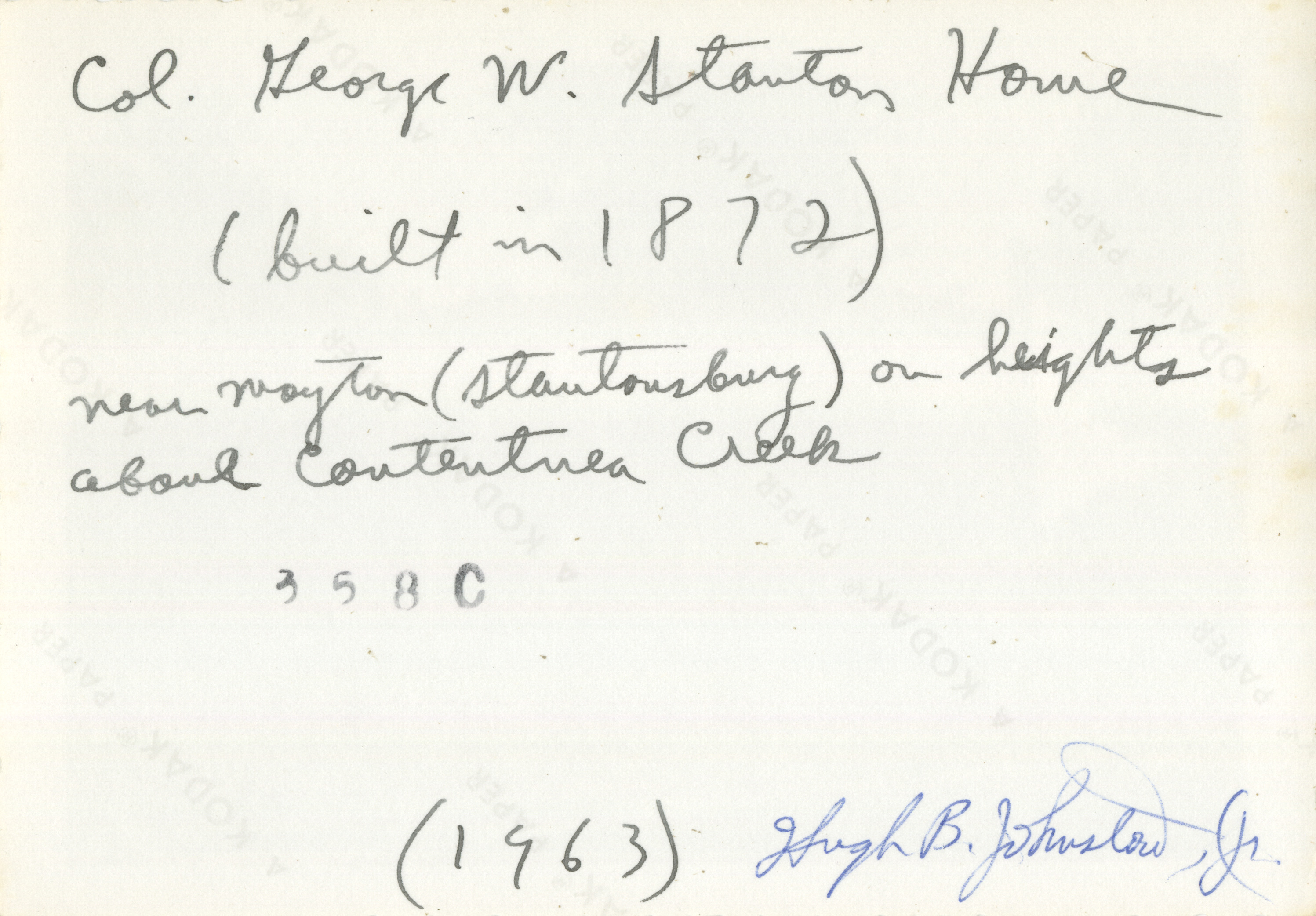 Col. George W. Stanton Home