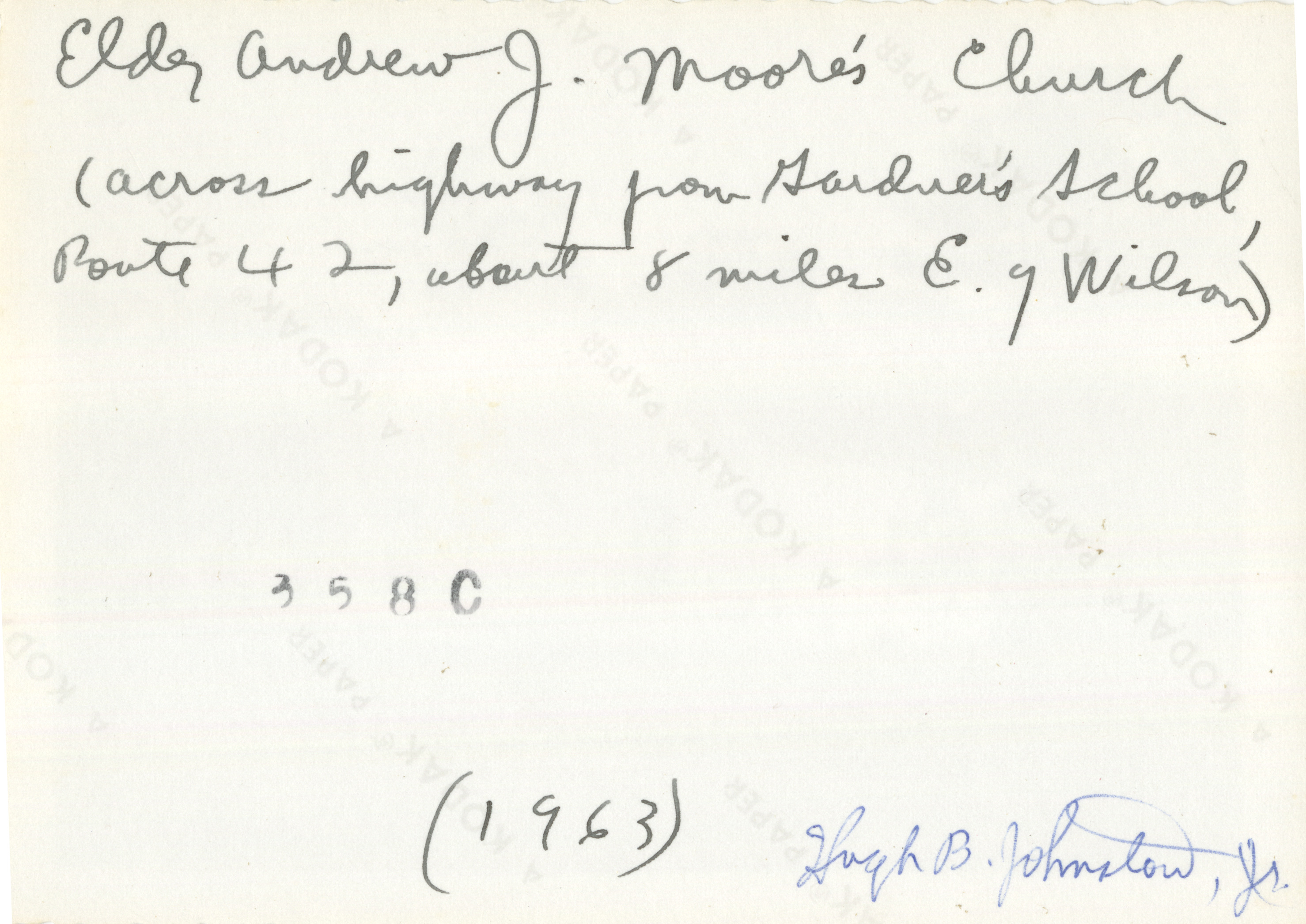 Elder Andrew J. Moore's Church