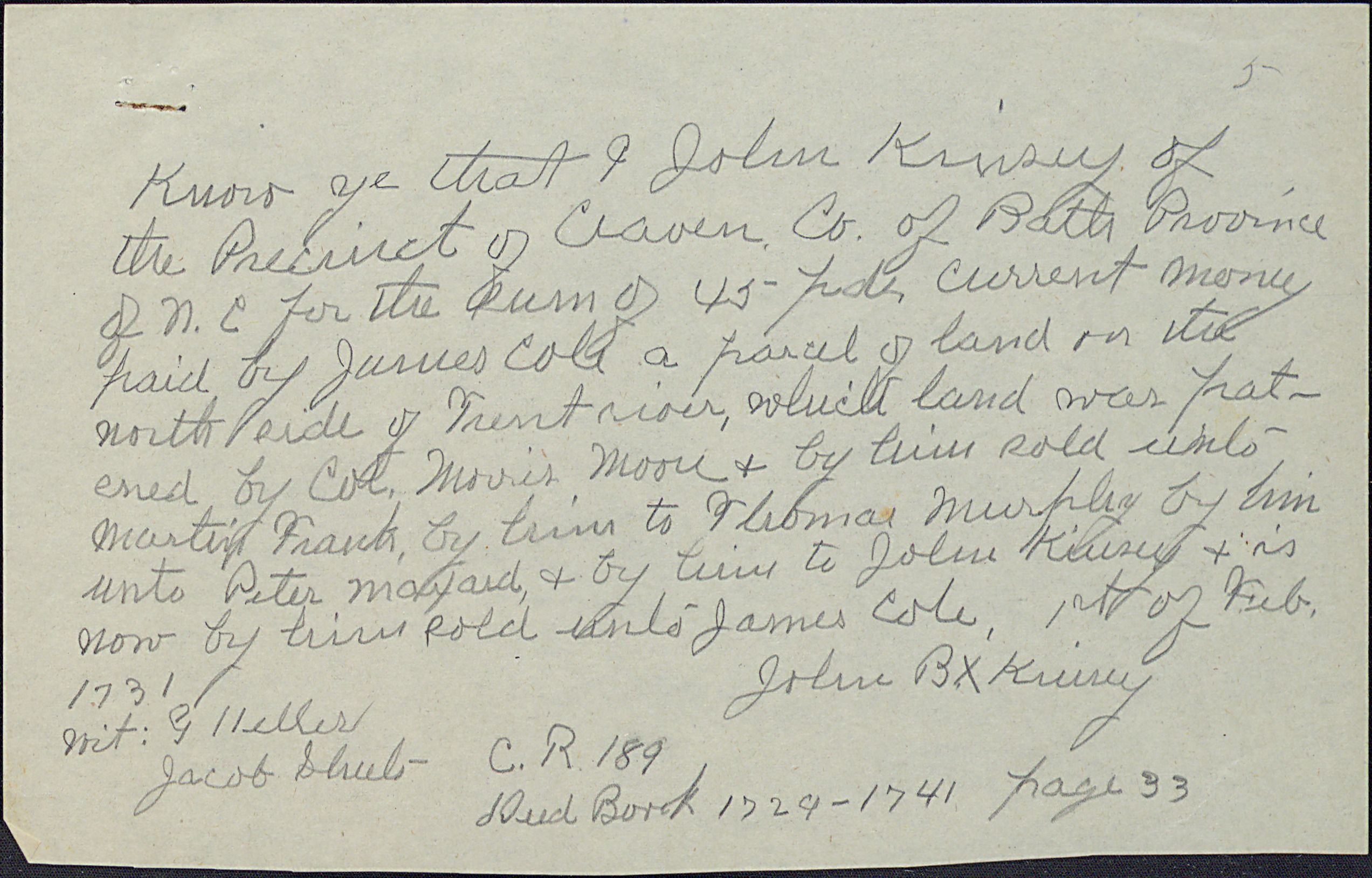 Kinsey Family Research Notes, from the Genealogy Files of the Sybil ...