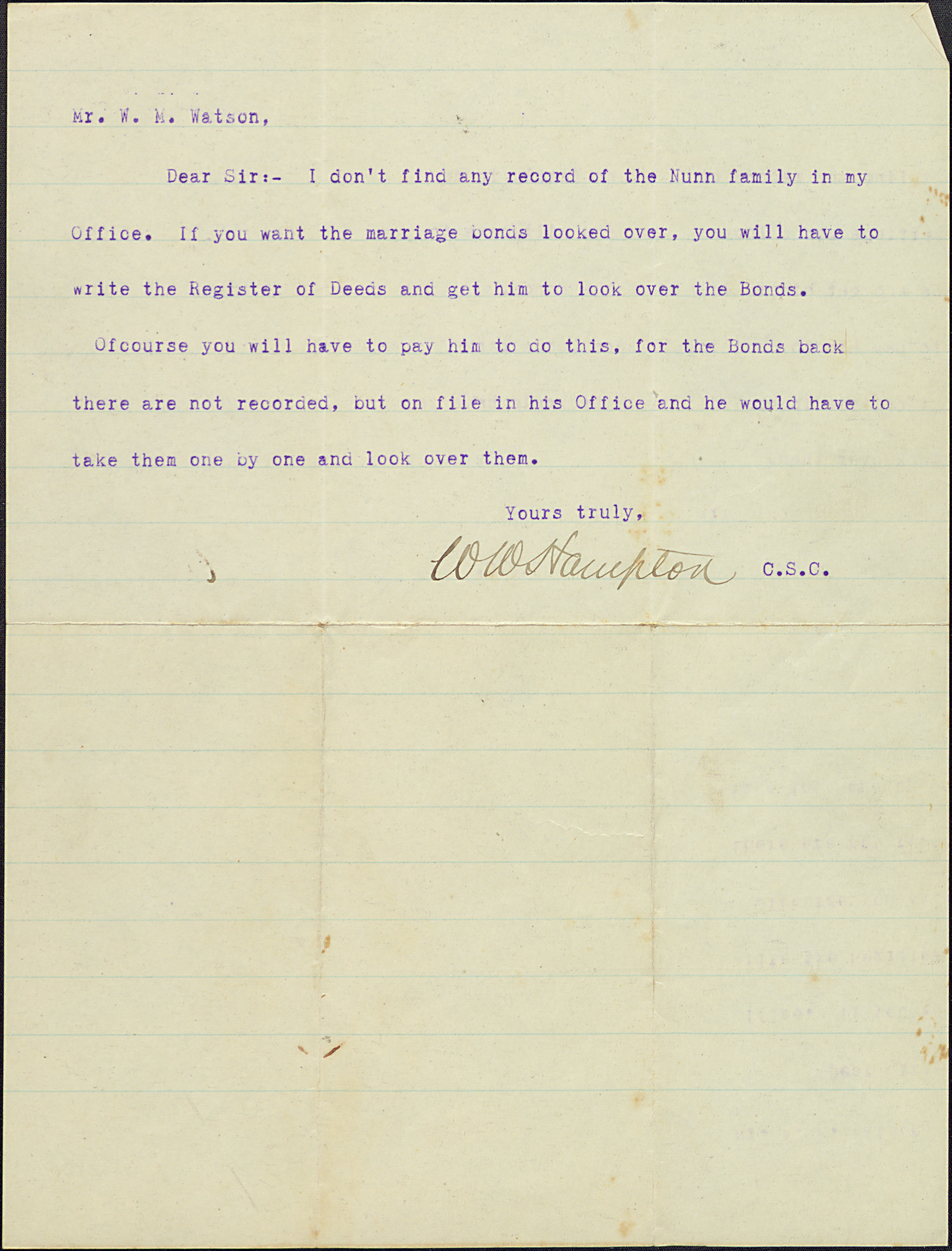 Nunn Family Research Notes, from the Genealogy Files of the Sybil Hyatt ...