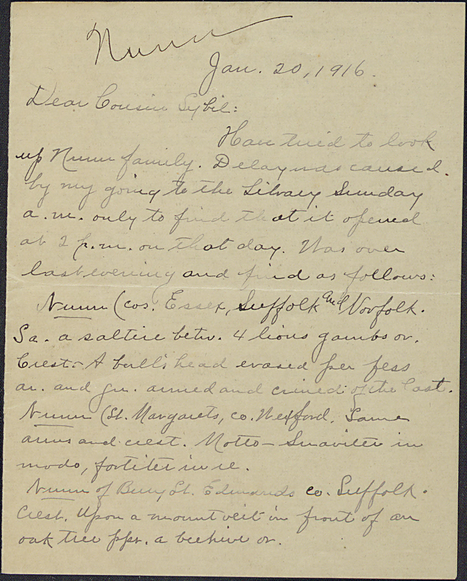 Nunn Family Research Notes, from the Genealogy Files of the Sybil Hyatt ...