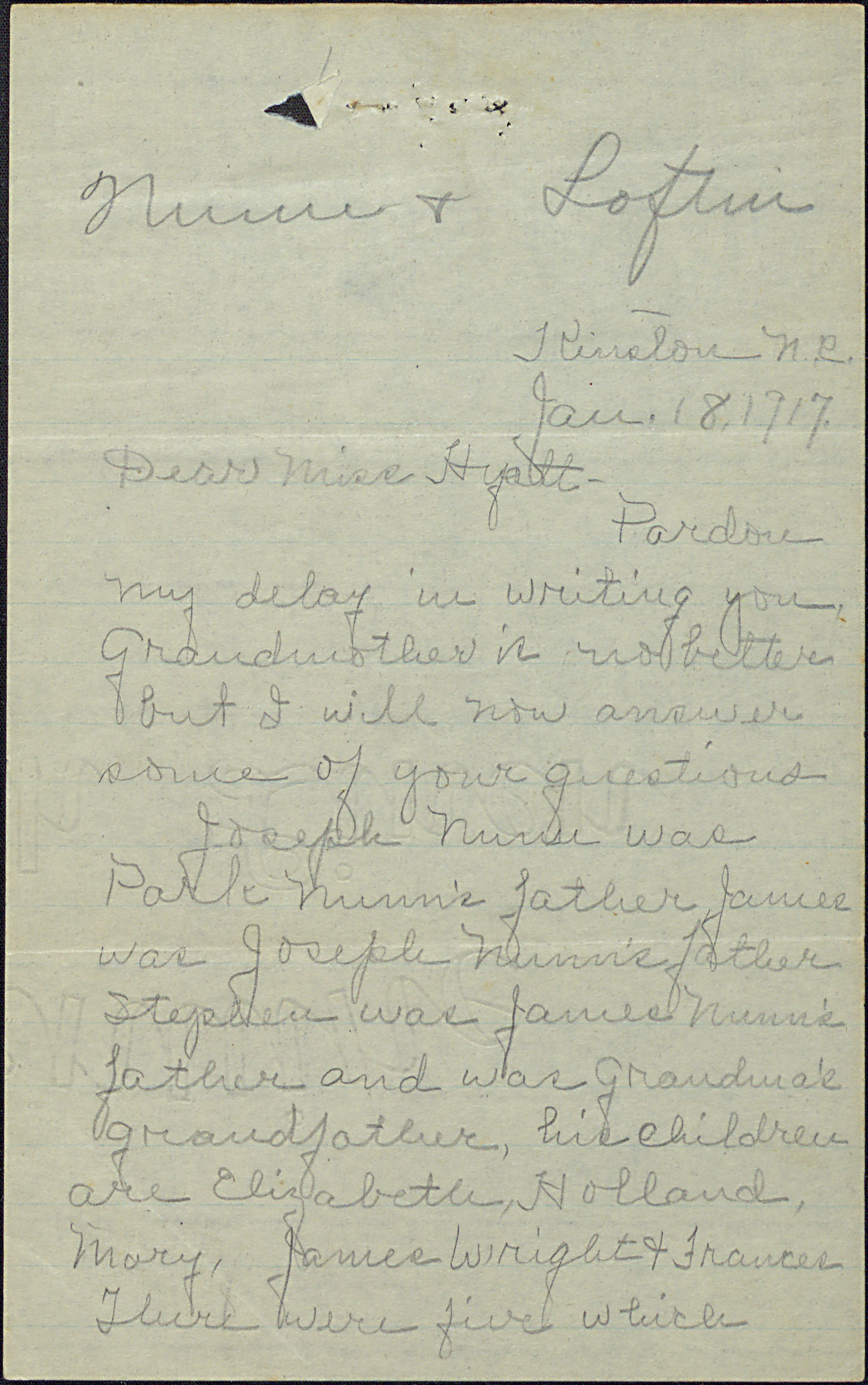 Nunn Family Research Notes, from the Genealogy Files of the Sybil Hyatt ...