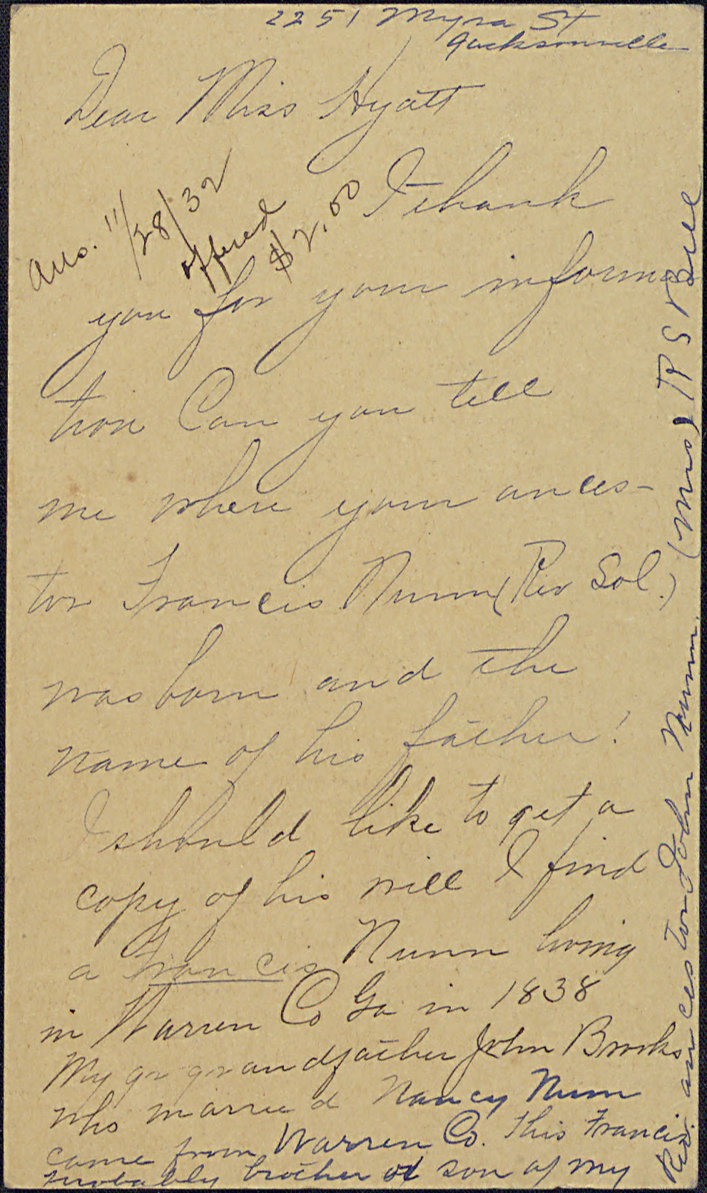 Nunn Family Research Notes, from the Genealogy Files of the Sybil Hyatt ...