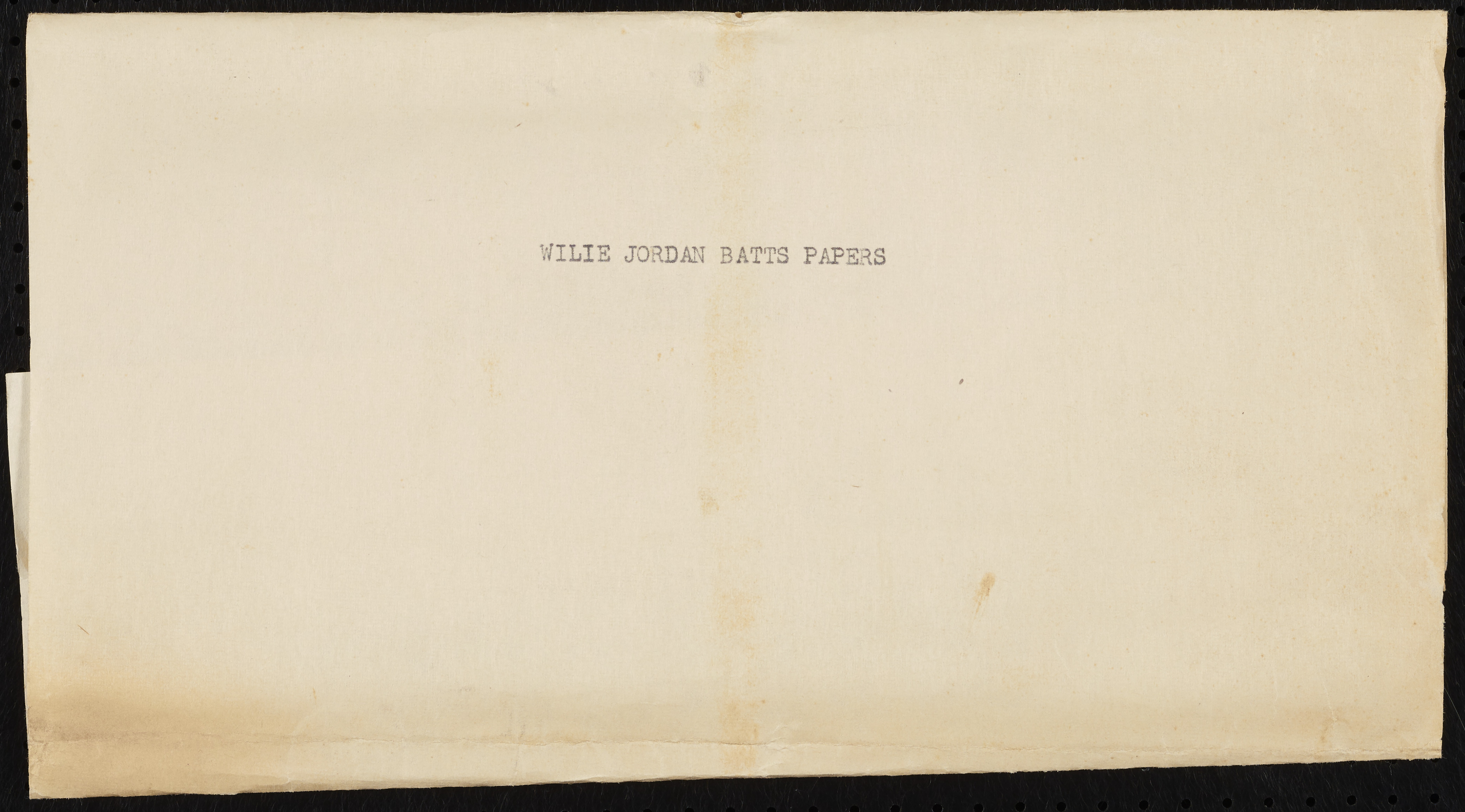 Willie Jordan Batts Papers