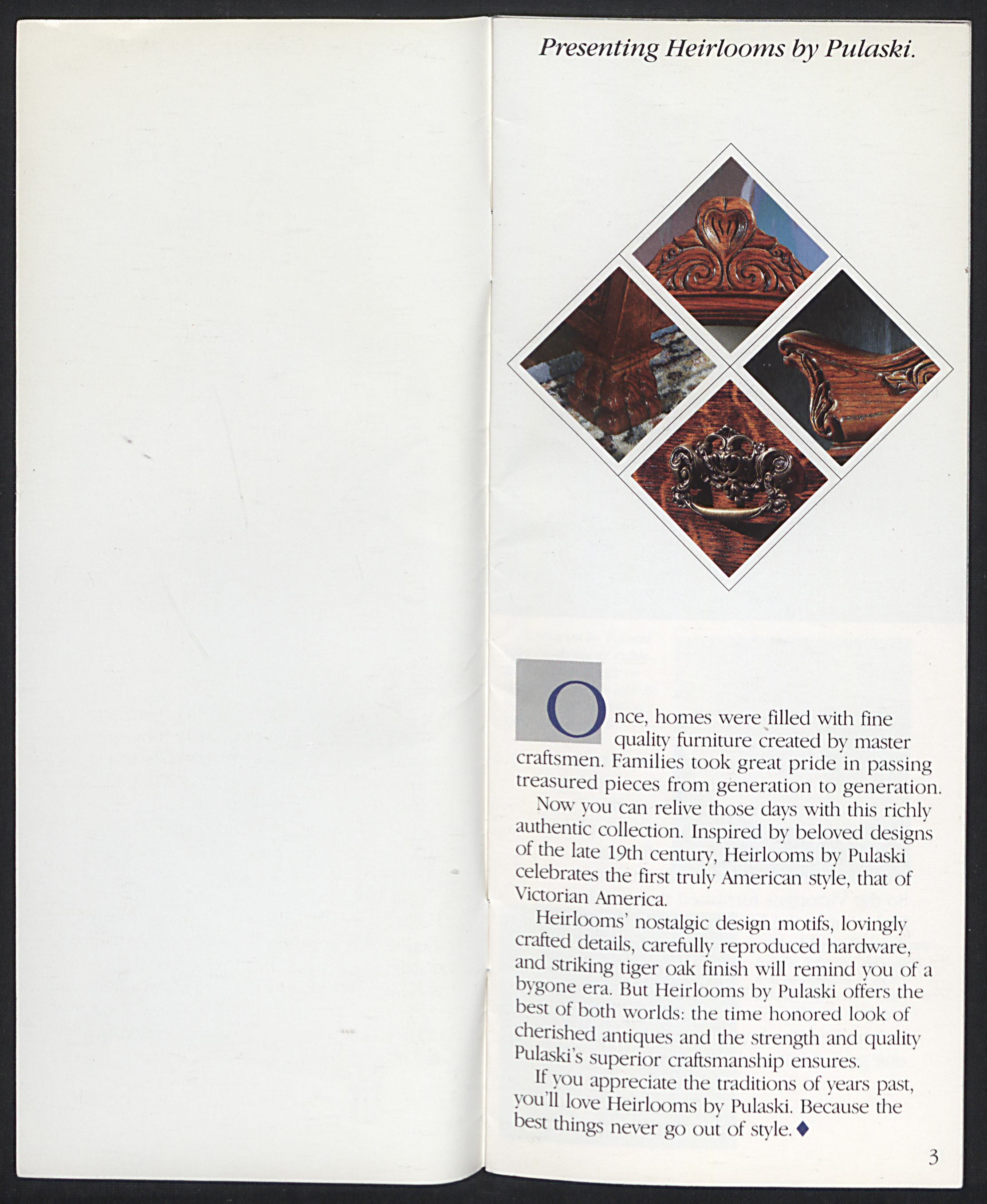 Pulaski Furniture Corporation, Brochure for the Heirlooms Collection