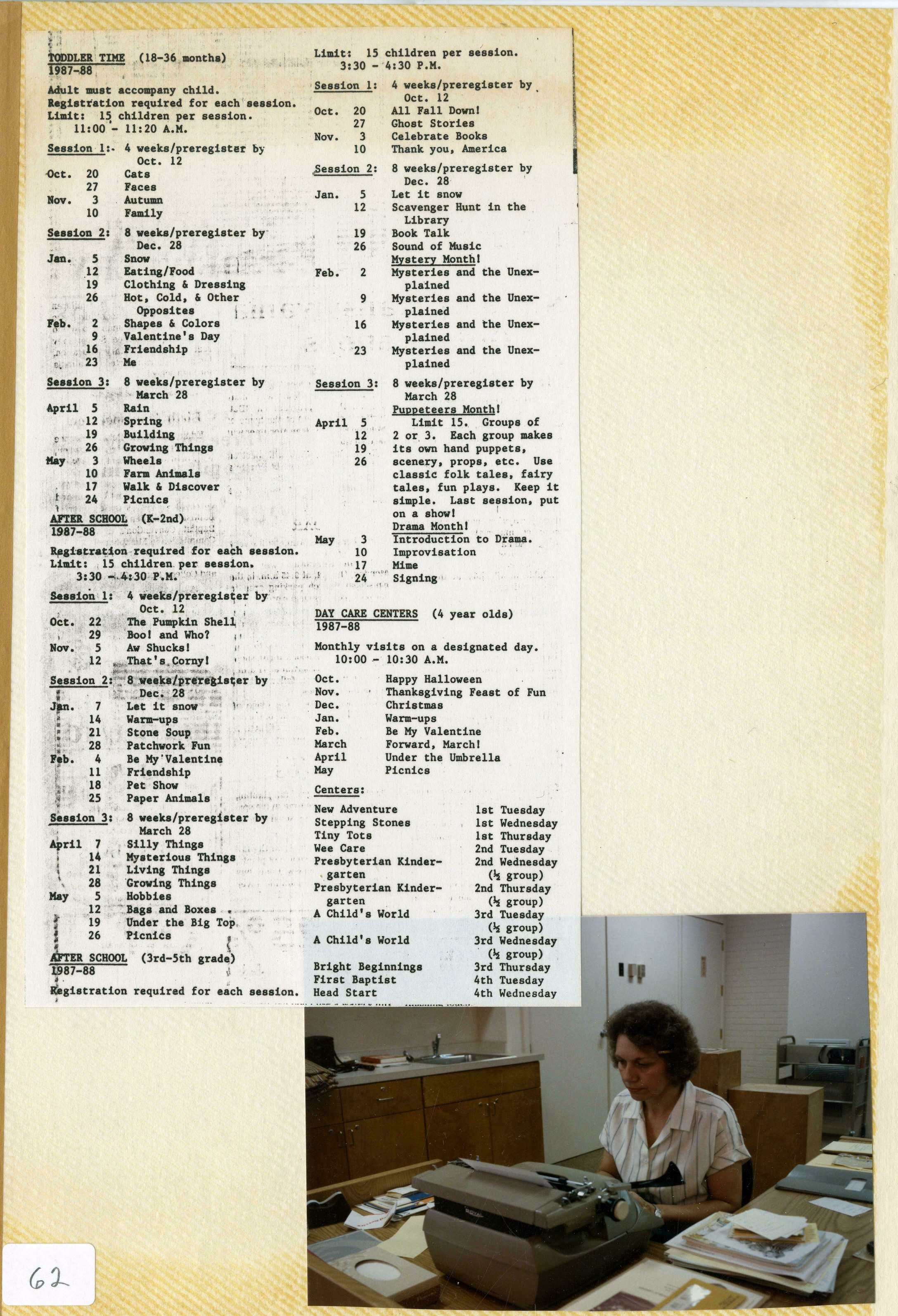 Transylvania County Library Children's Department Scrapbook [1985-1988]