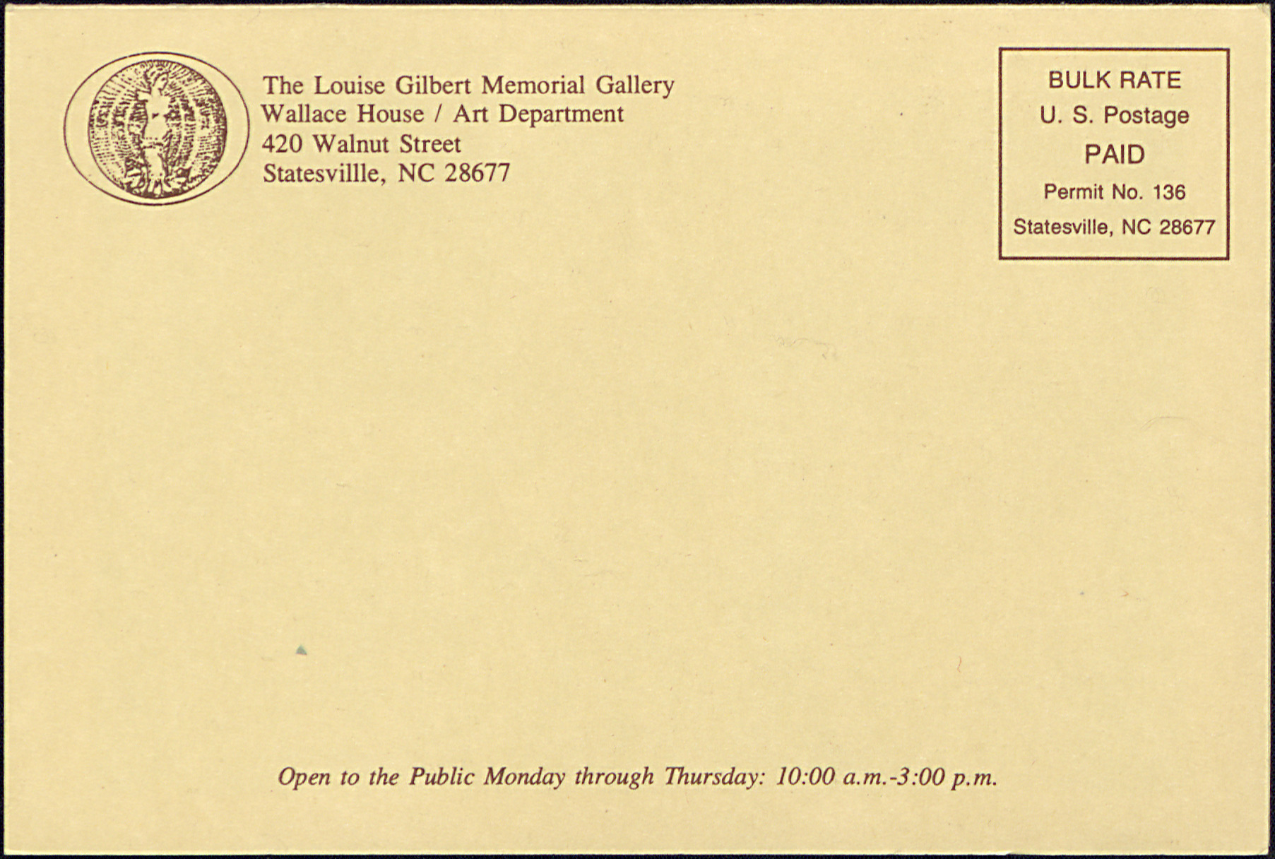 Louise Gilbert Memorial Gallery Postcard