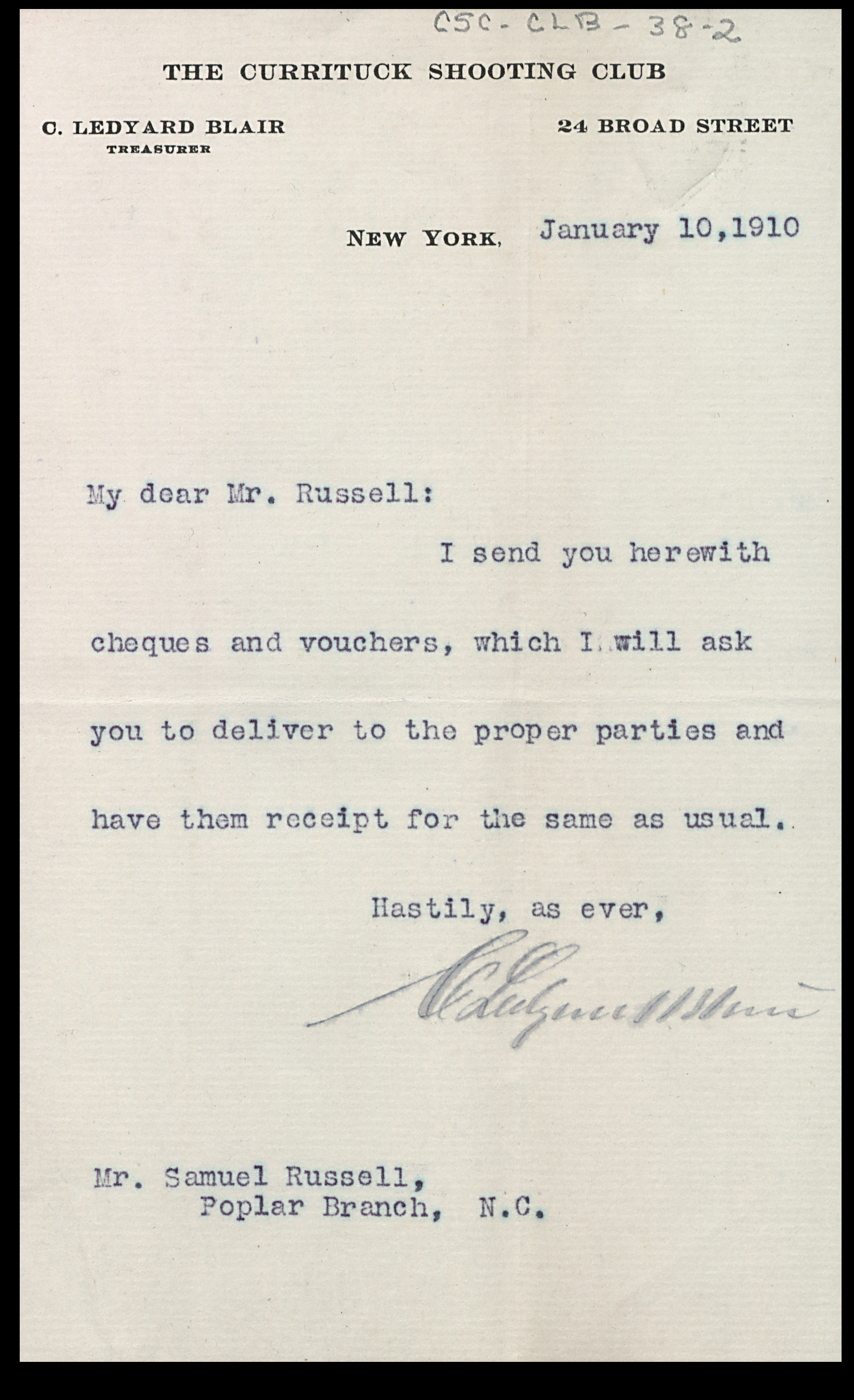 Letters to Samuel Russell [1910]