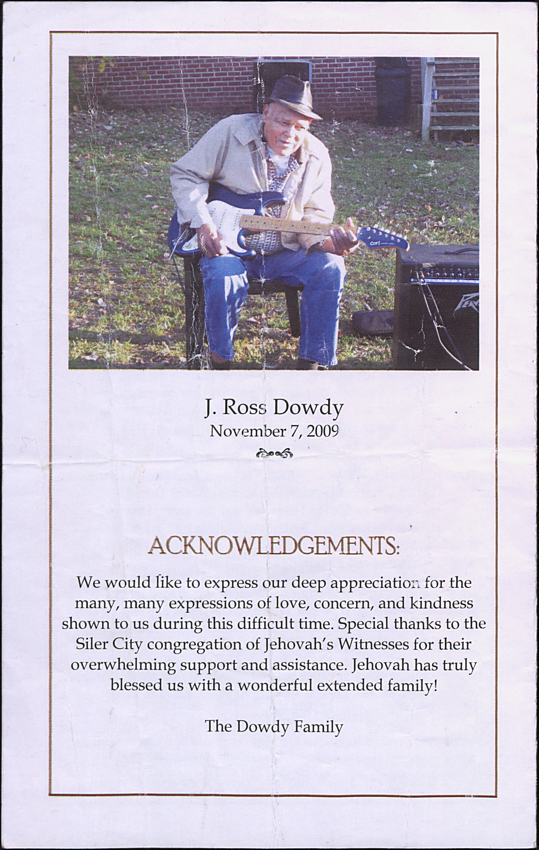In Loving Memory, John Ross Dowdy
