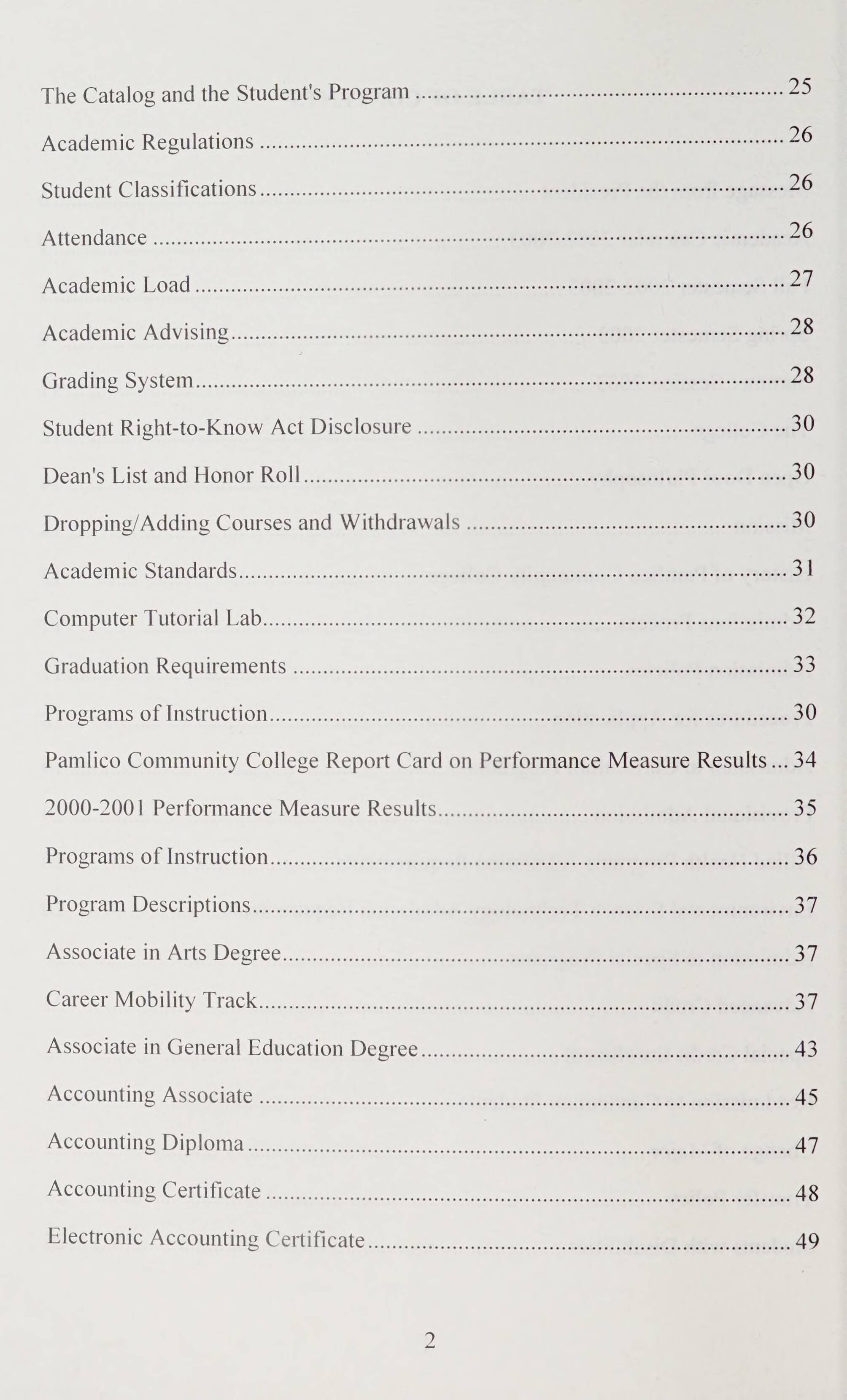 Pamlico Commmunity College General Catalog [2002-2003]