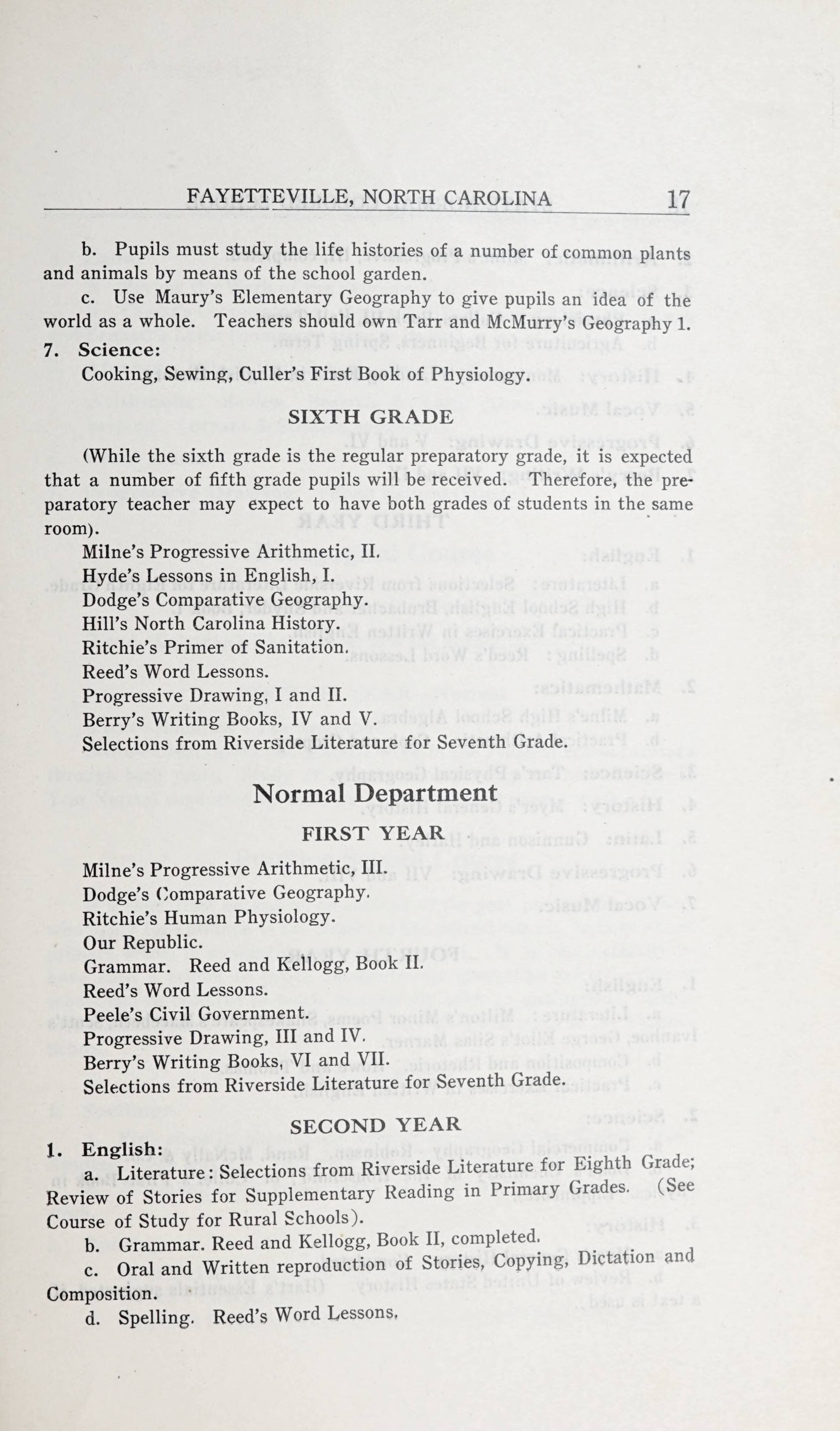 North Carolina State Colored Normal School Catalog [1911-1912]