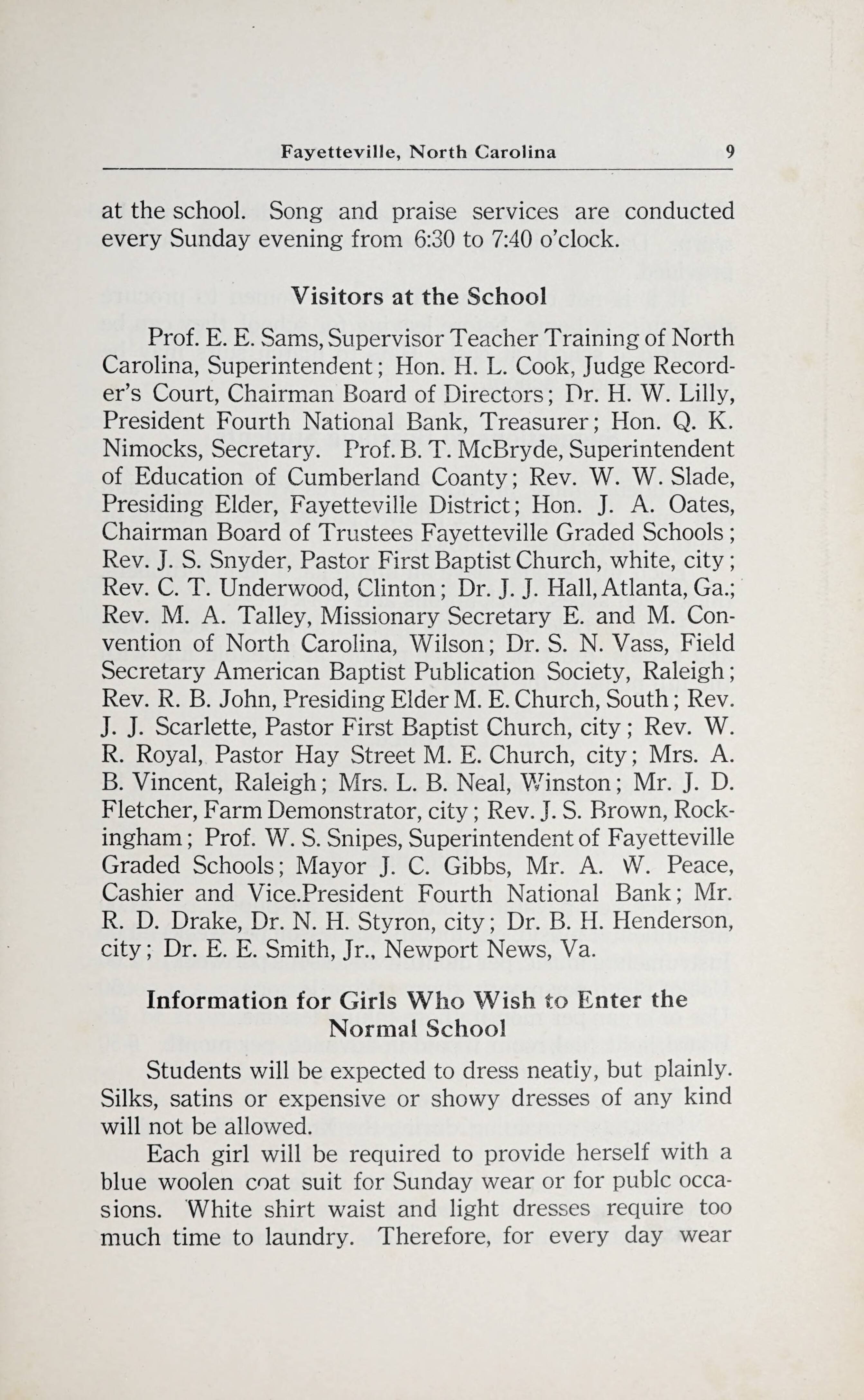 North Carolina State Colored Normal School Catalog [1914-1915]