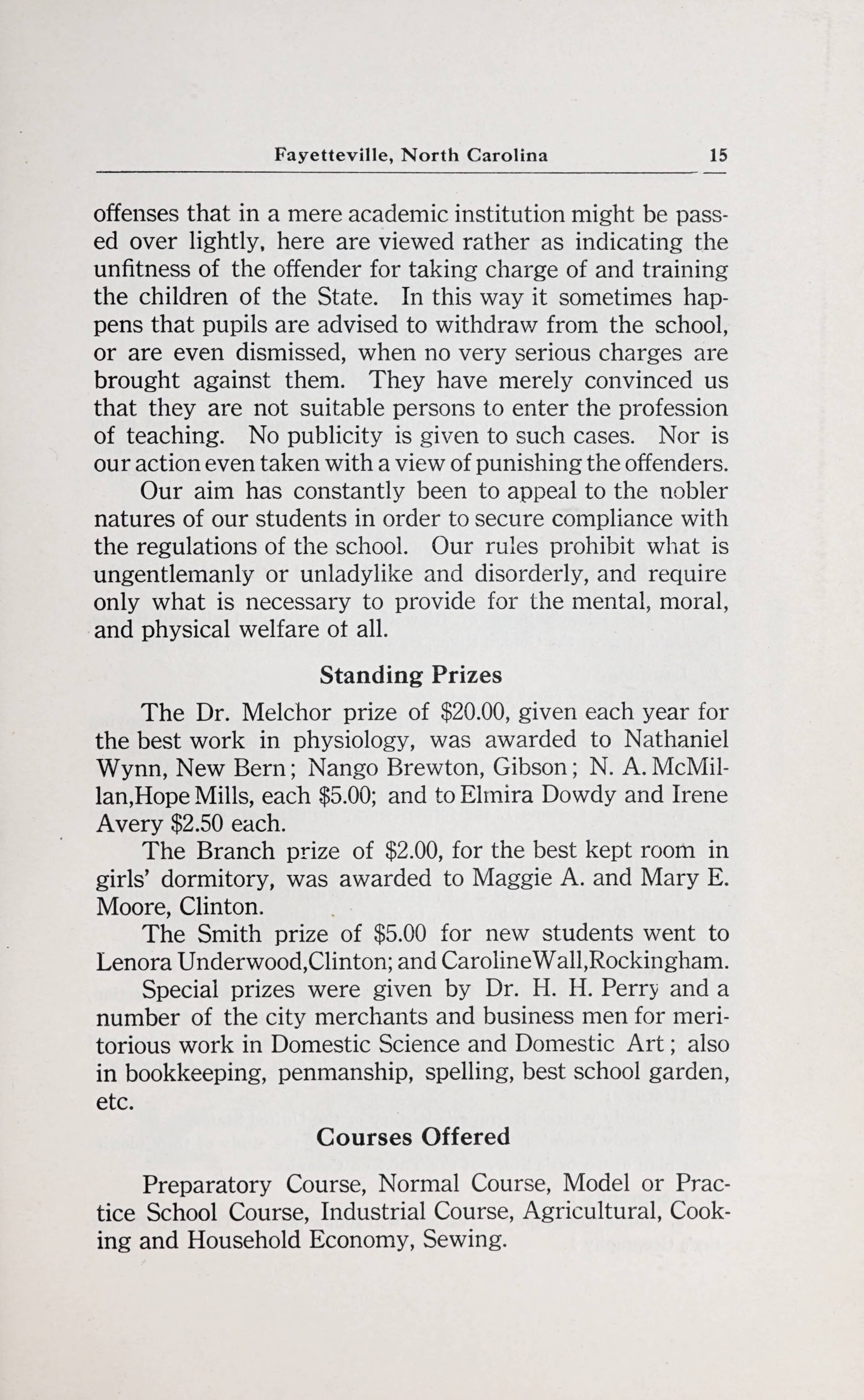 North Carolina State Colored Normal School Catalog [1914-1915]