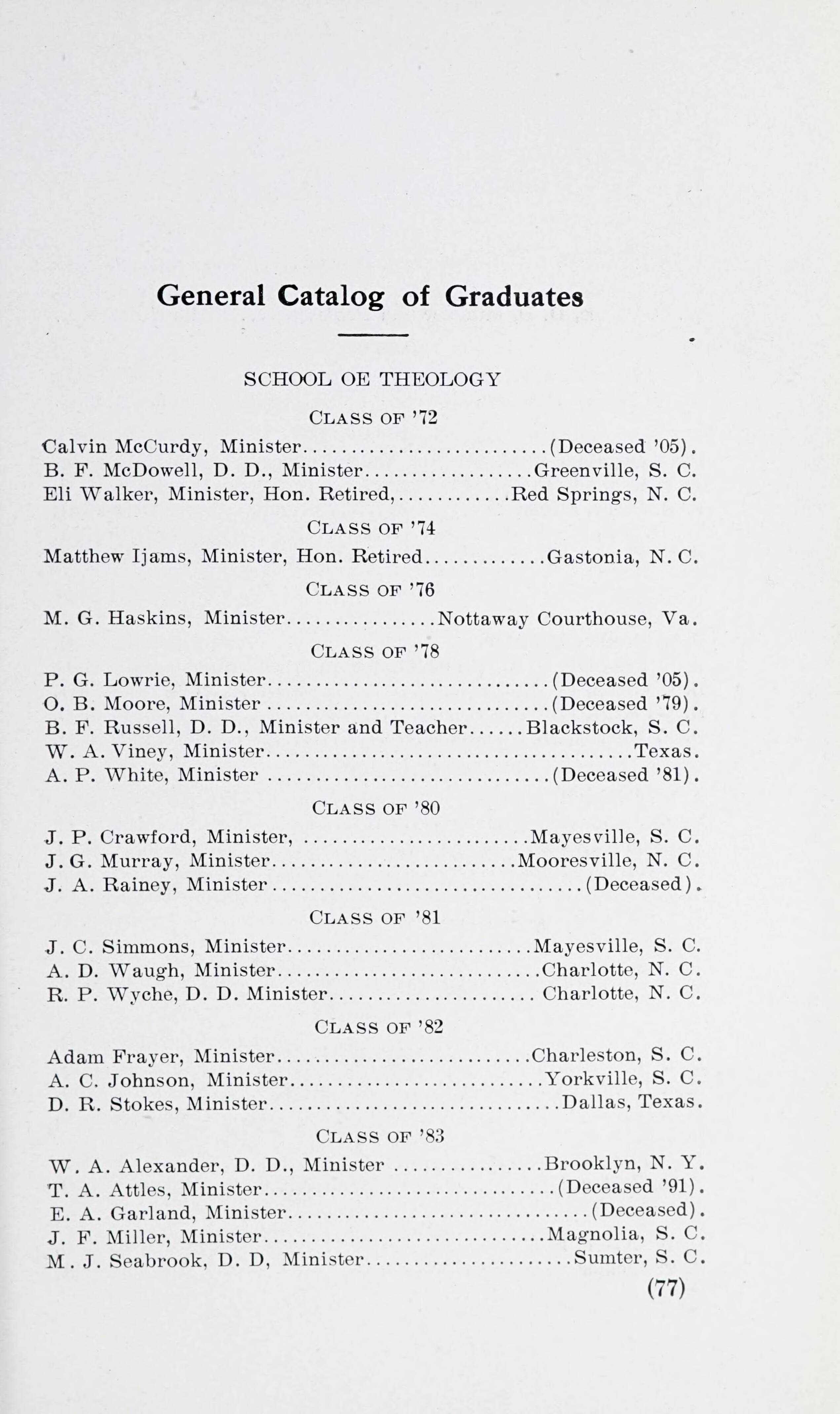 Biddle University General Catalog [1914-1915]