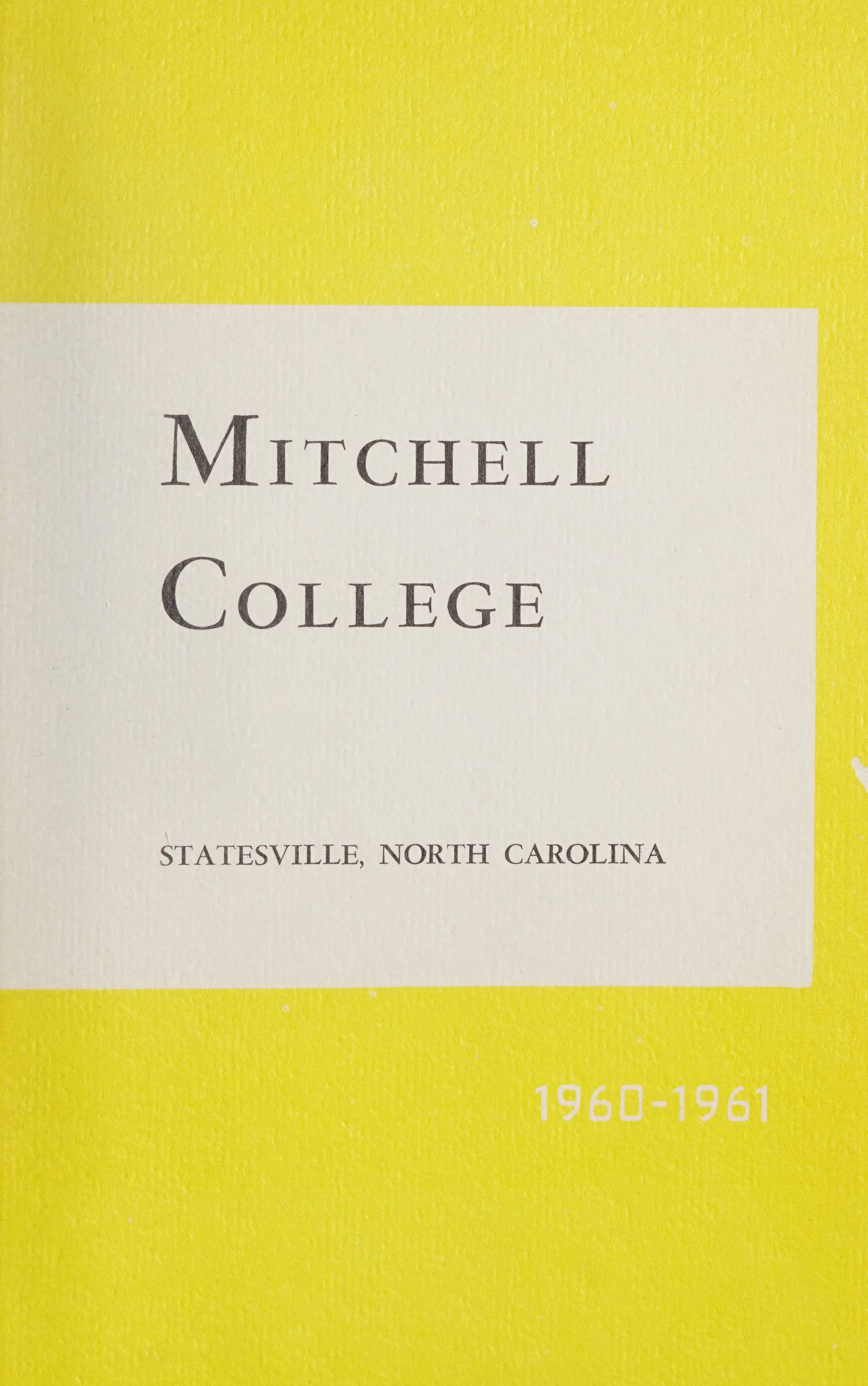 Mitchell College Catalog [1960-1961]