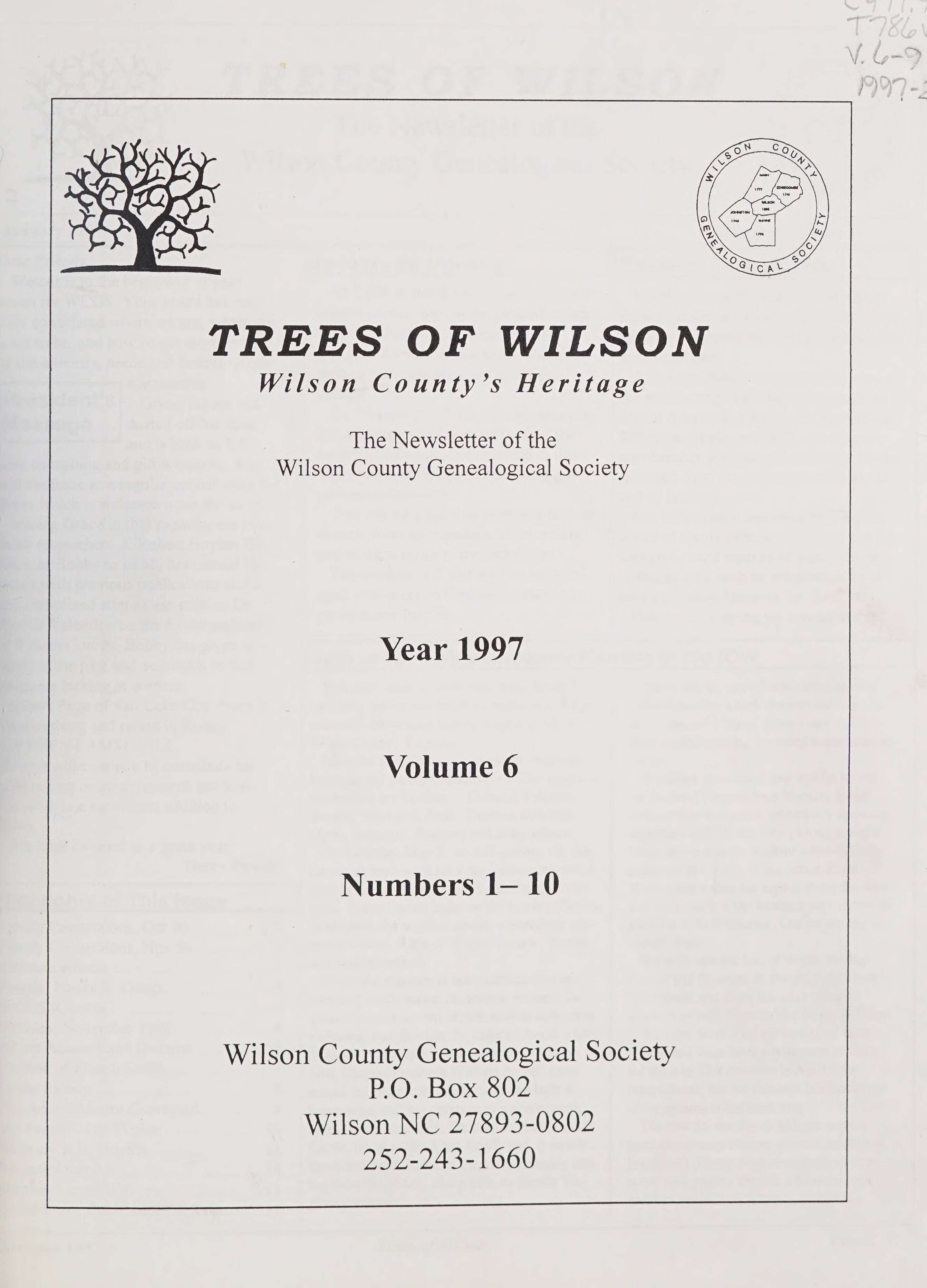 Trees of Wilson: The Newsletter of the Wilson County Genealogical ...
