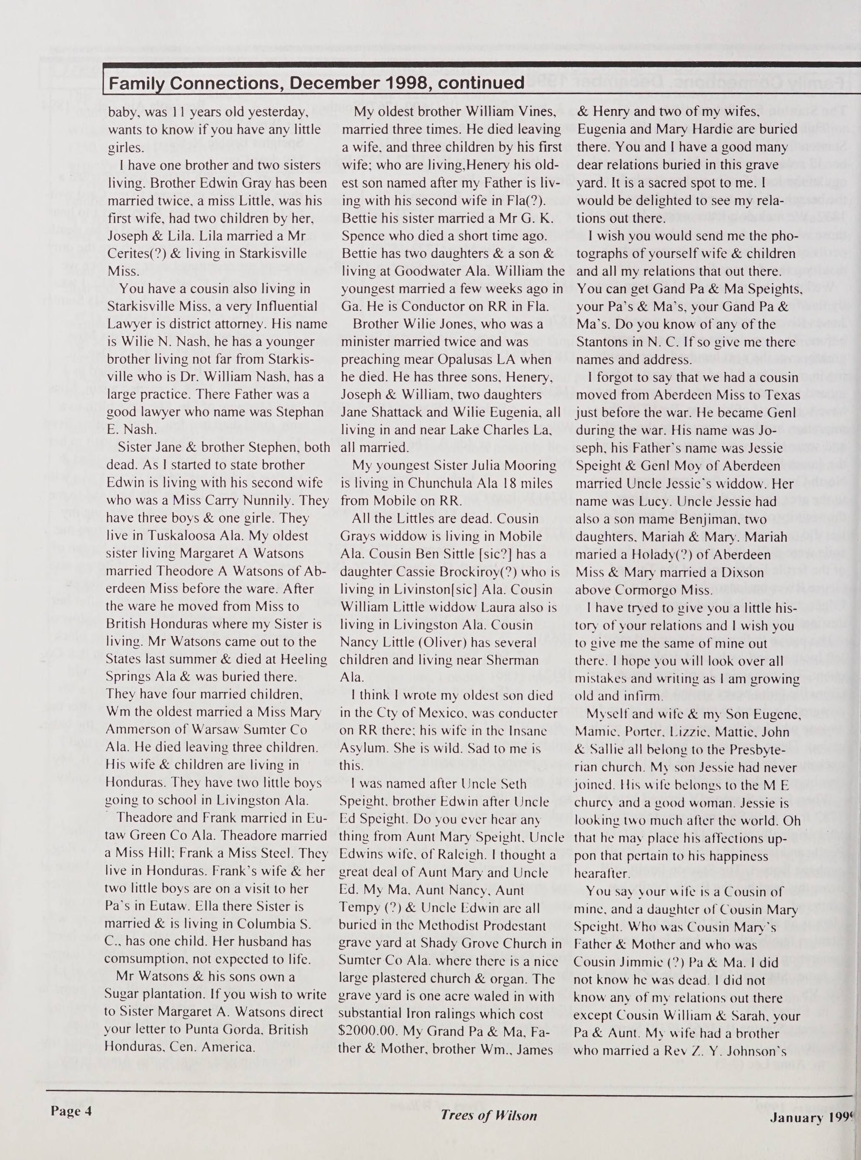 Trees of Wilson: The Newsletter of the Wilson County Genealogical ...