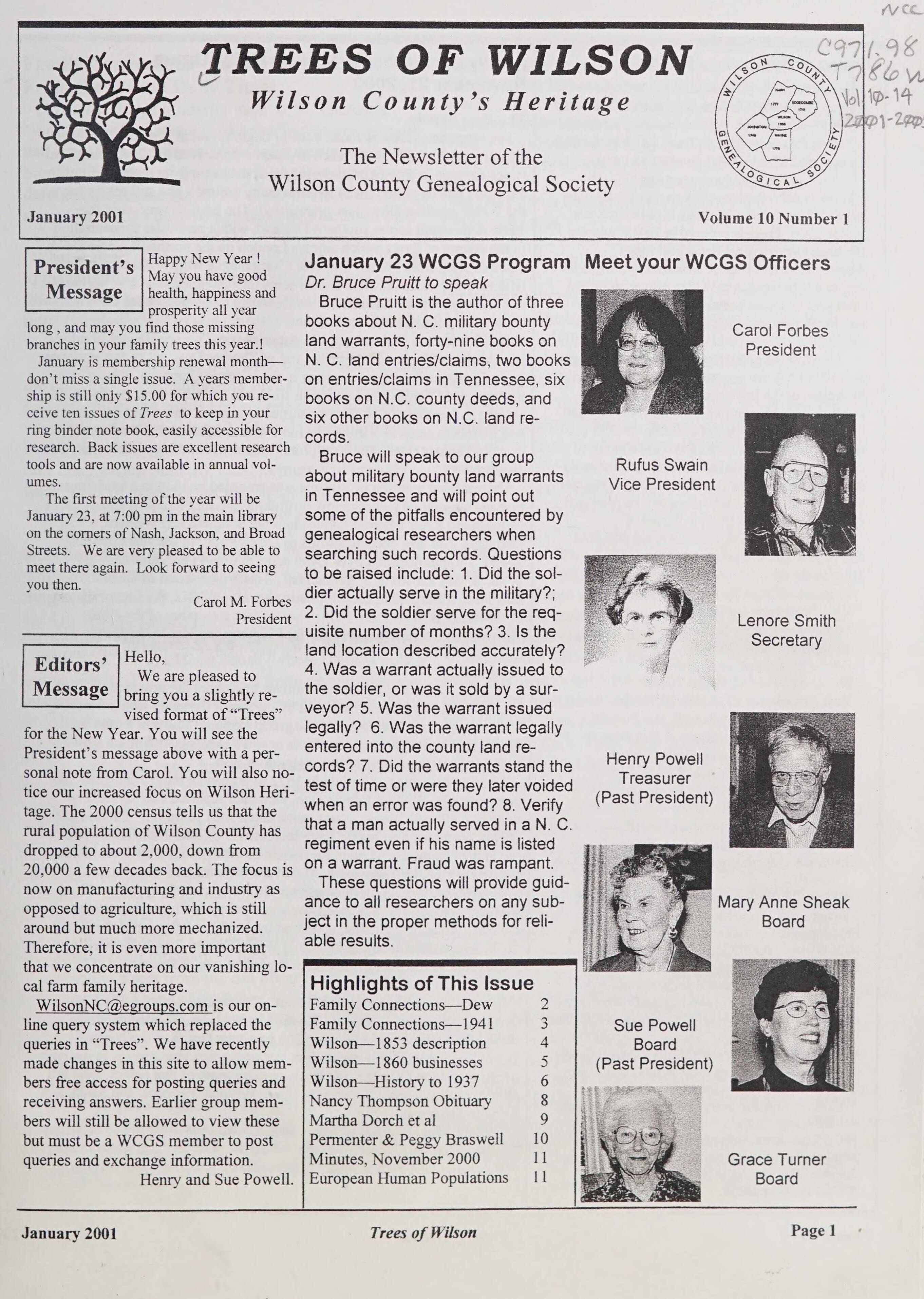 Trees of Wilson: The Newsletter of the Wilson County Genealogical ...