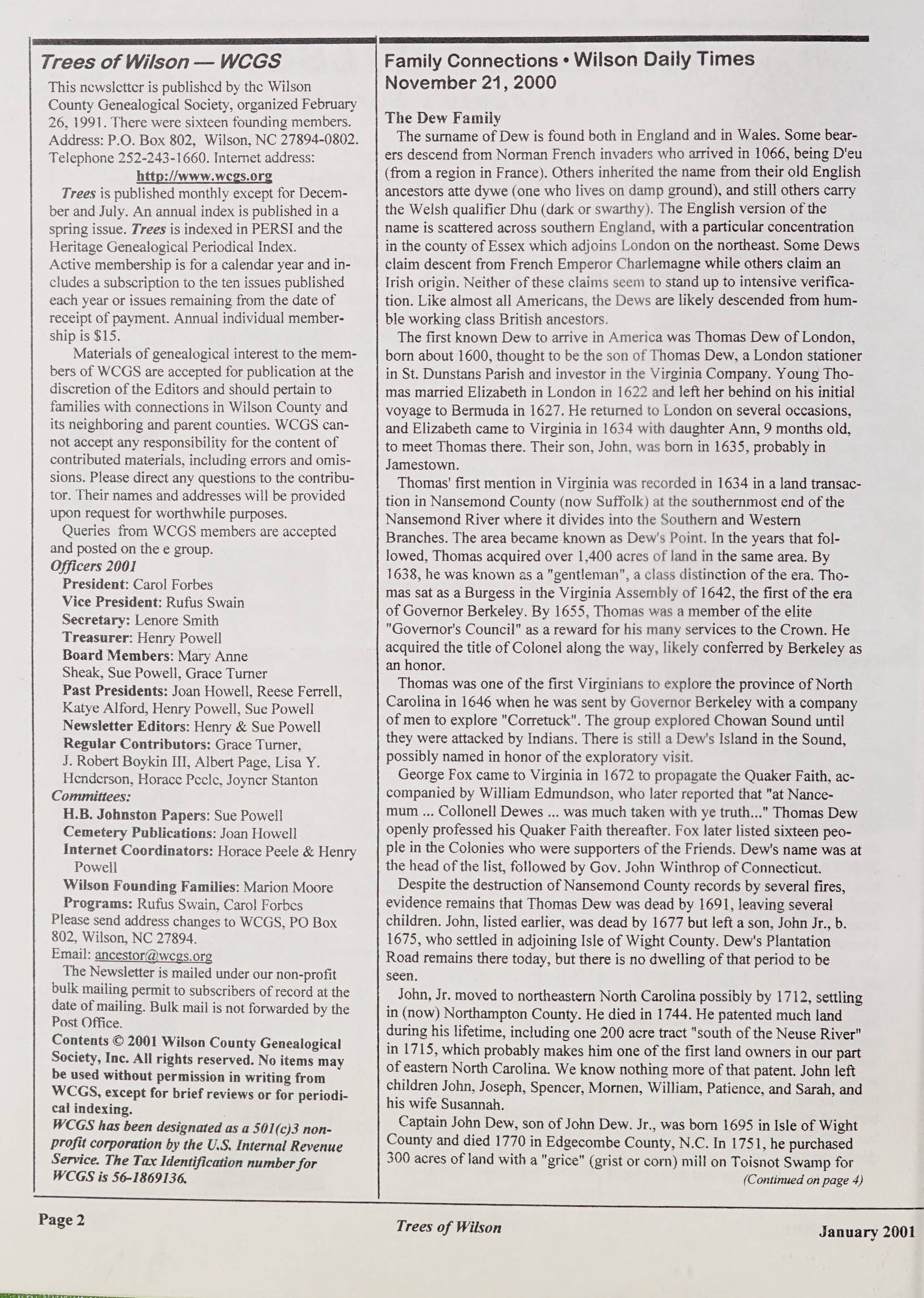 Trees of Wilson: The Newsletter of the Wilson County Genealogical ...