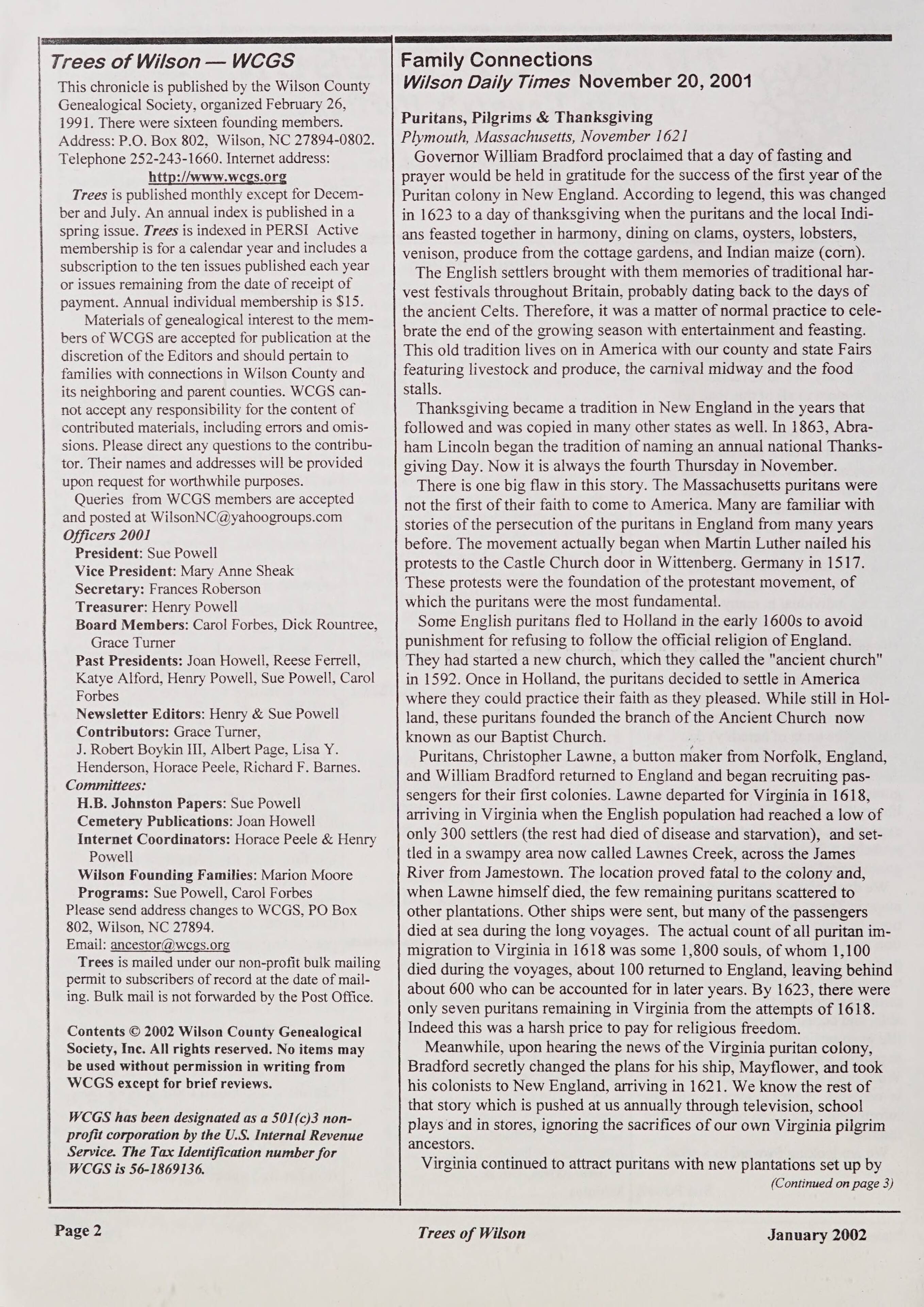 Trees of Wilson: The Newsletter of the Wilson County Genealogical ...