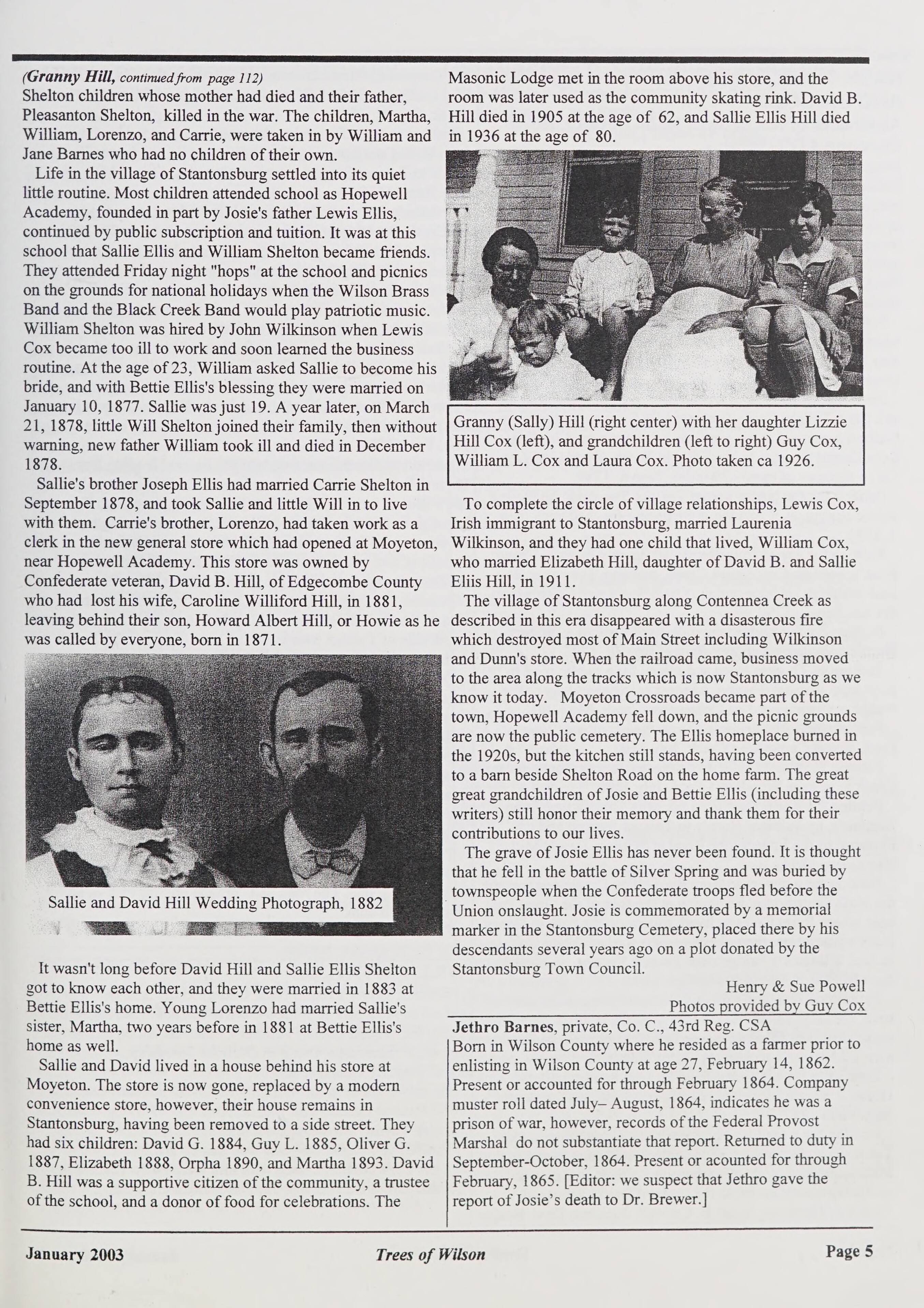 Trees of Wilson: The Newsletter of the Wilson County Genealogical ...