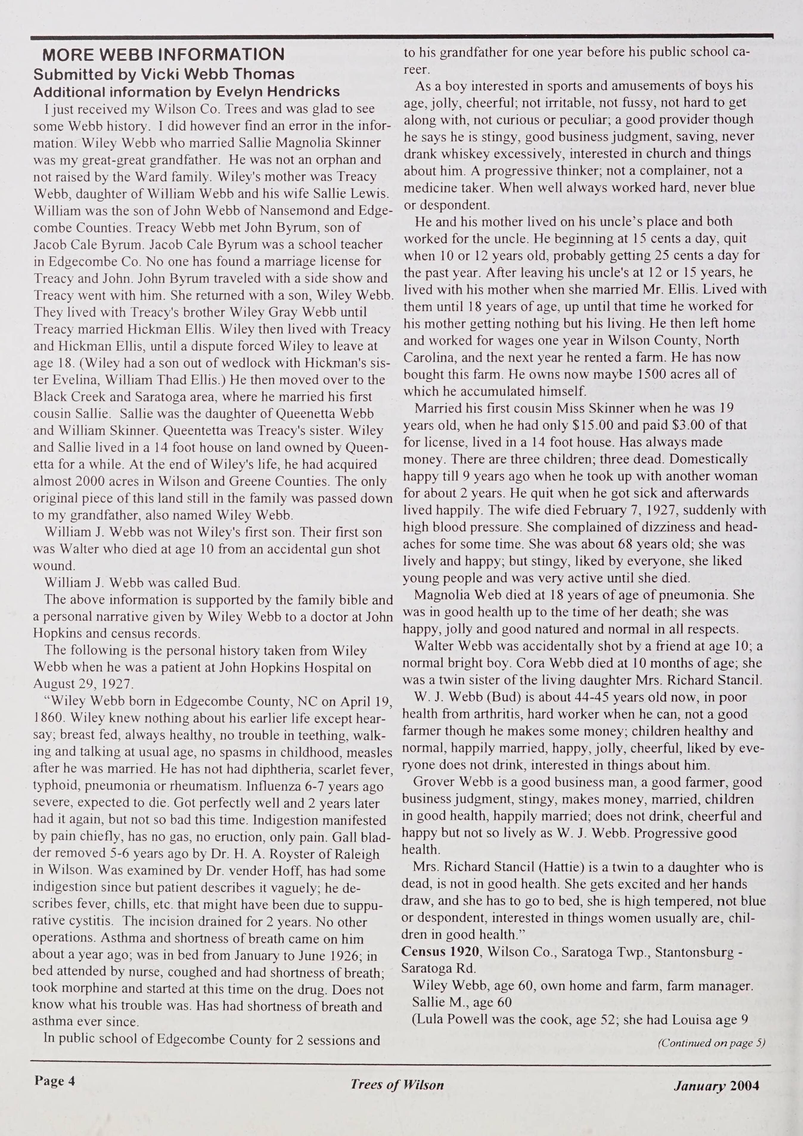 Trees of Wilson: The Newsletter of the Wilson County Genealogical ...