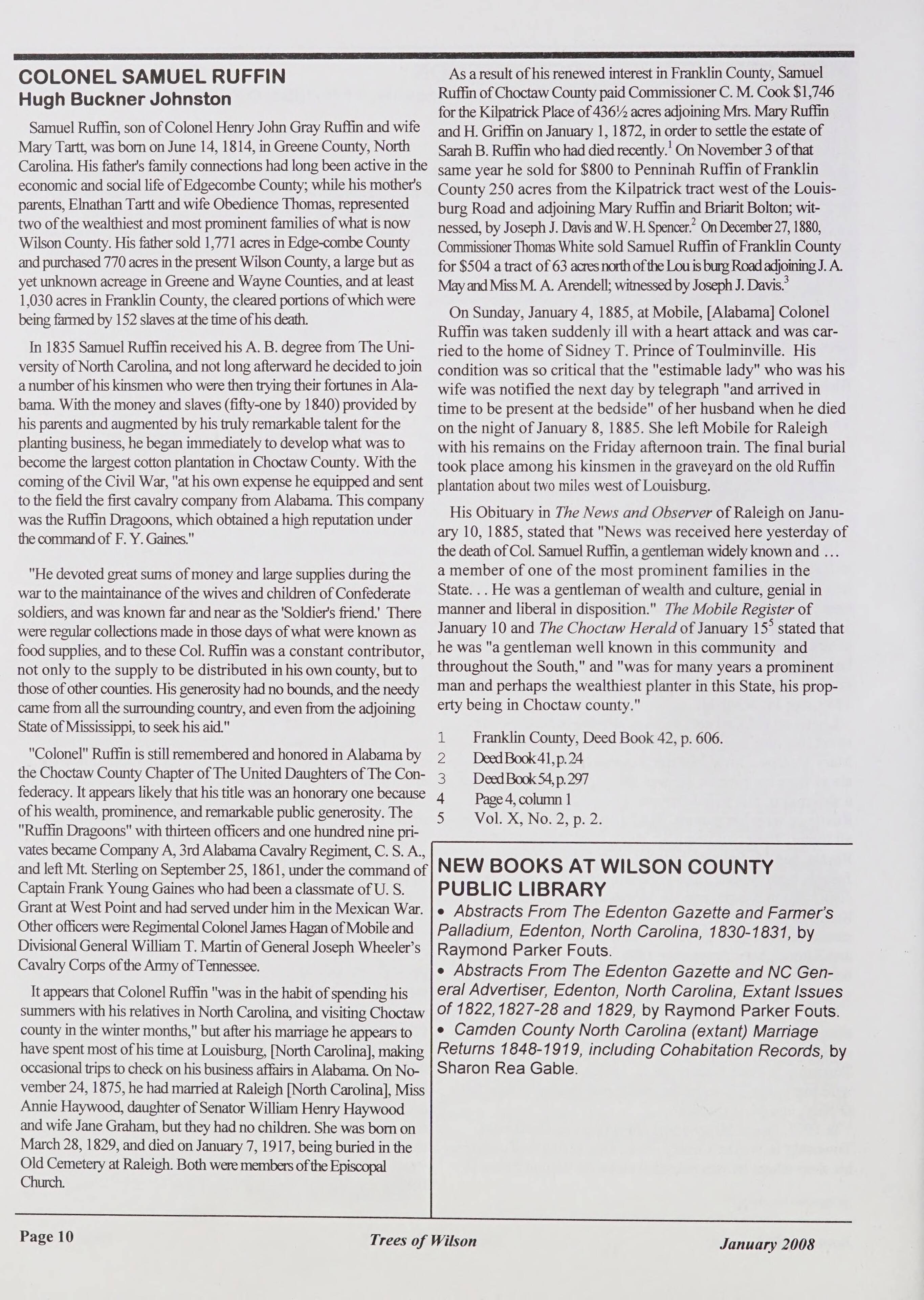 Trees of Wilson: The Newsletter of the Wilson County Genealogical ...