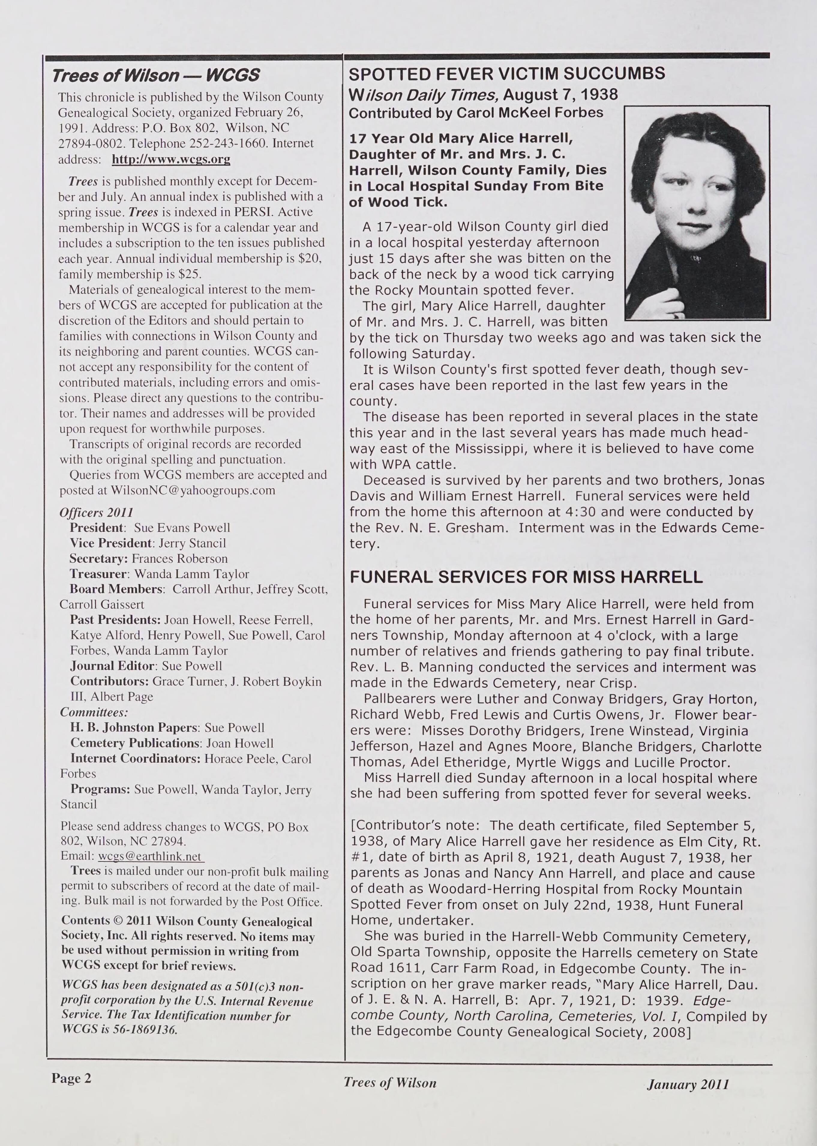 Trees of Wilson: The Newsletter of the Wilson County Genealogical ...