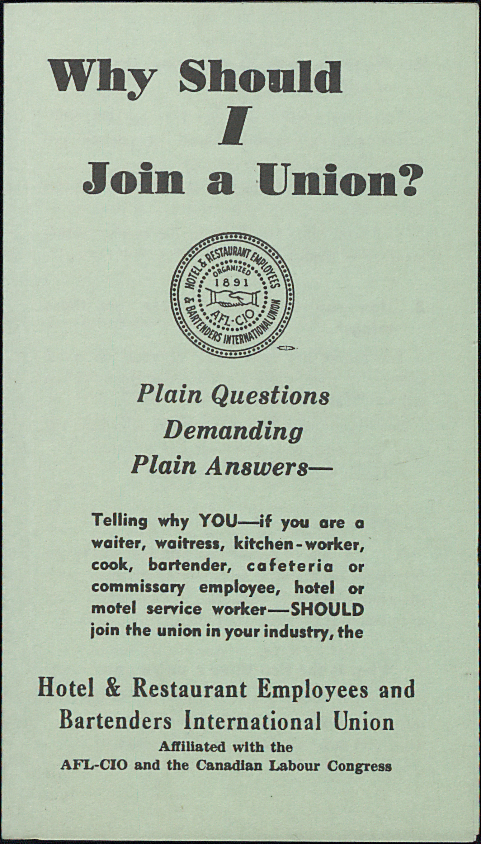 Why Should I Join a Union?