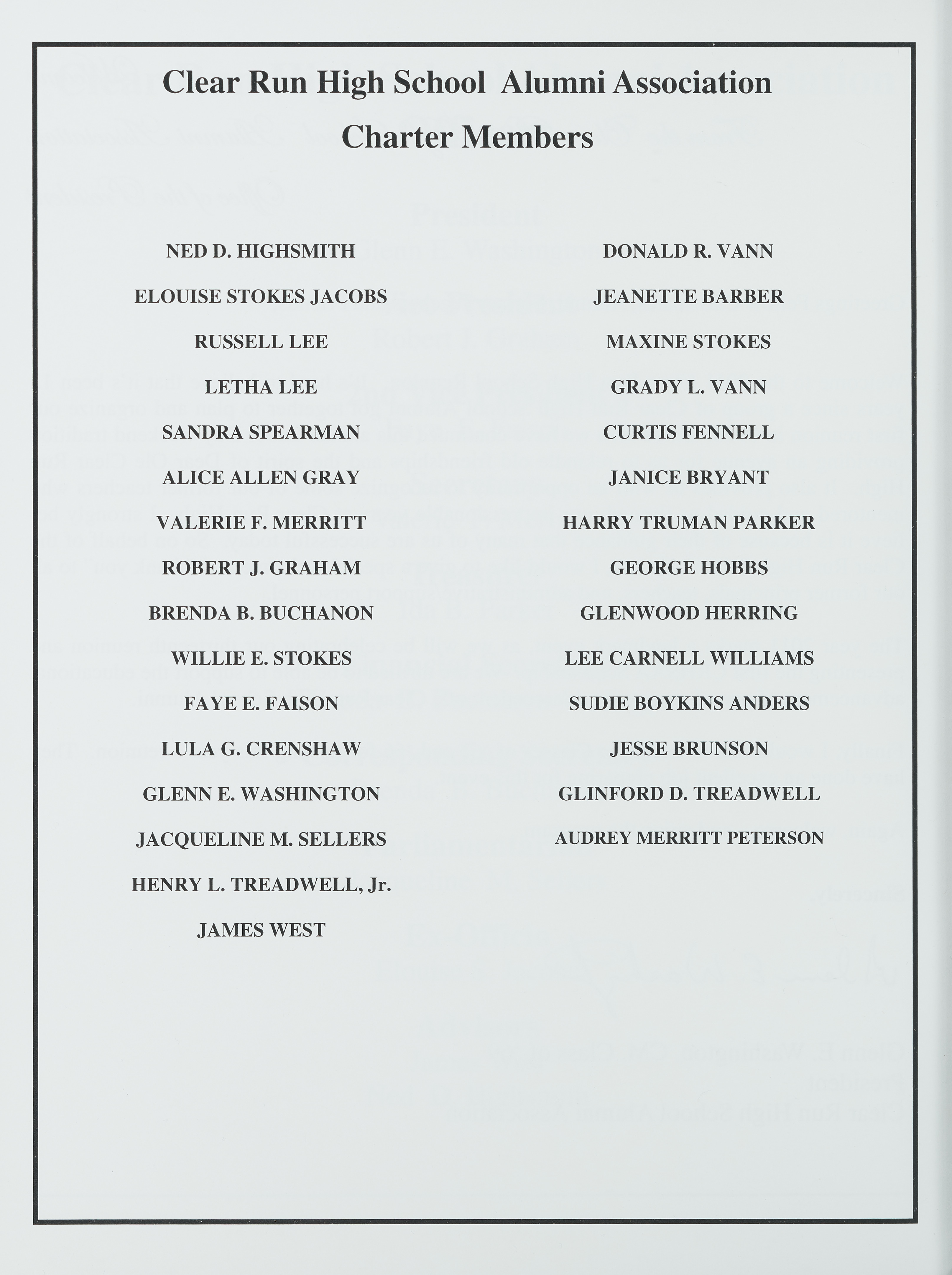 Clear Run High School Thirteenth Annual Reunion