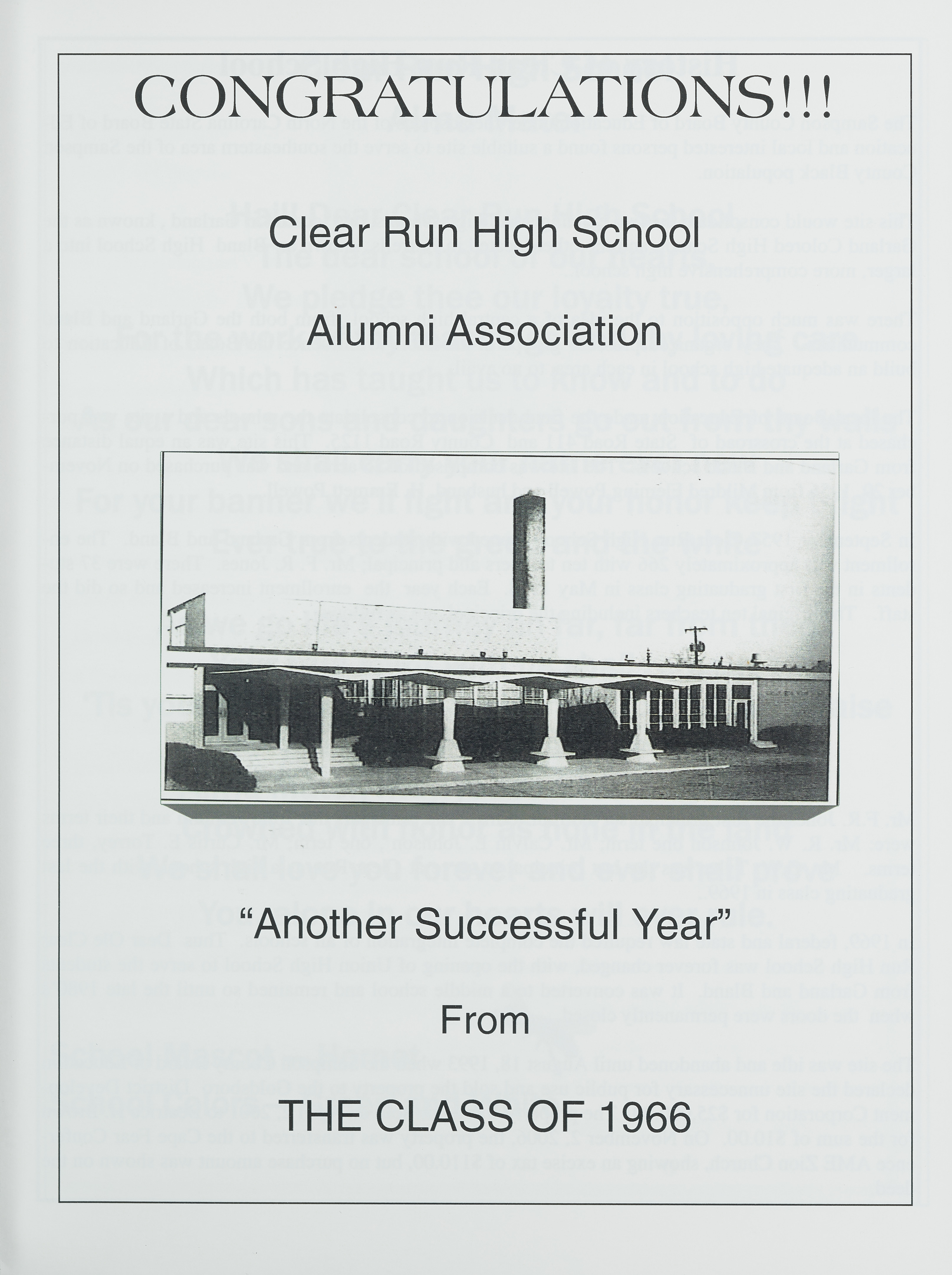 Clear Run High School Thirteenth Annual Reunion