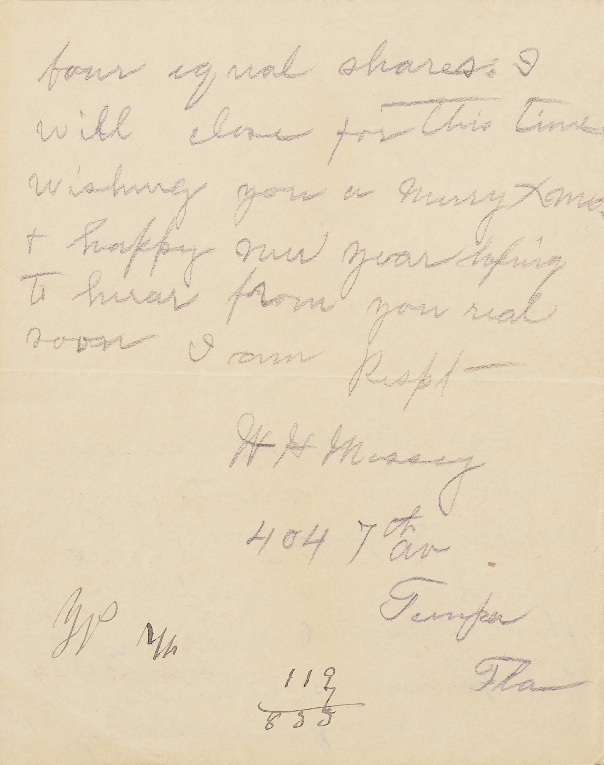 Massey Family Papers from 1902 to 1903